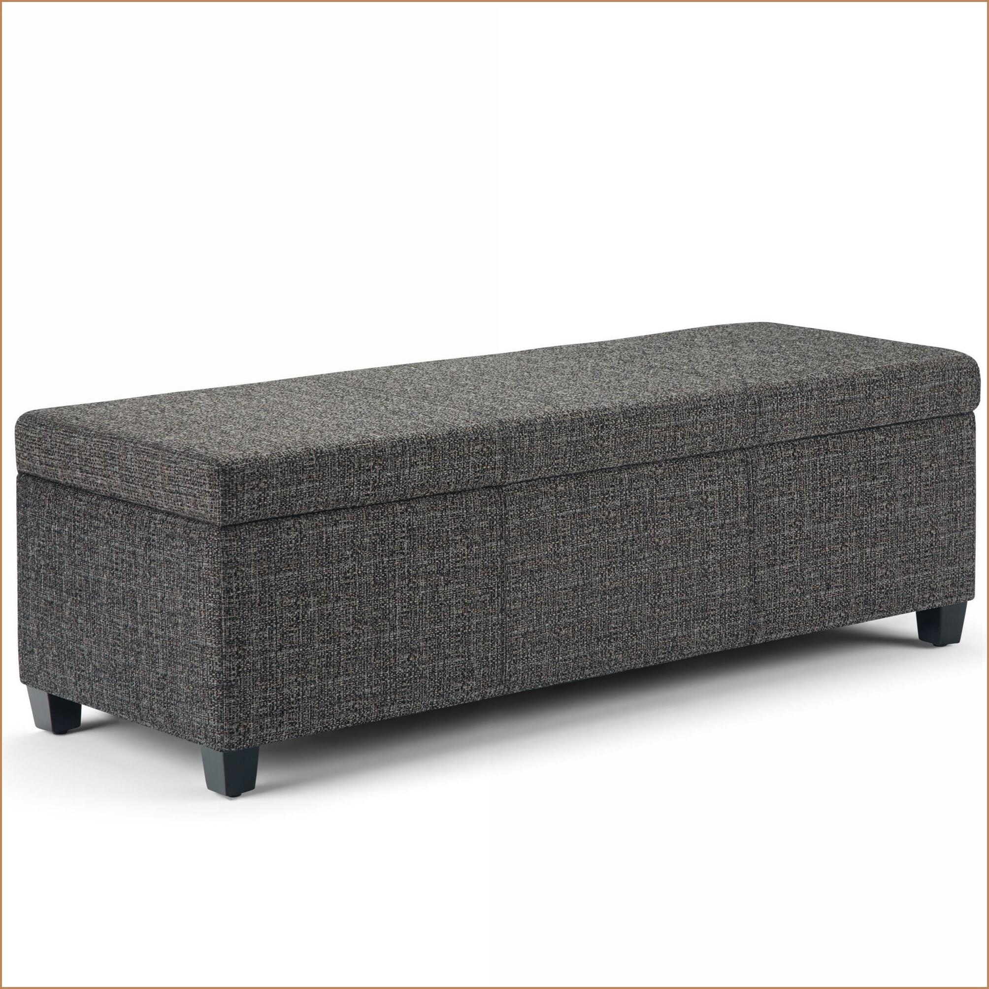 Watnature Ottoman with Storage Dark Grey Tweed Contemporary Bench for ...
