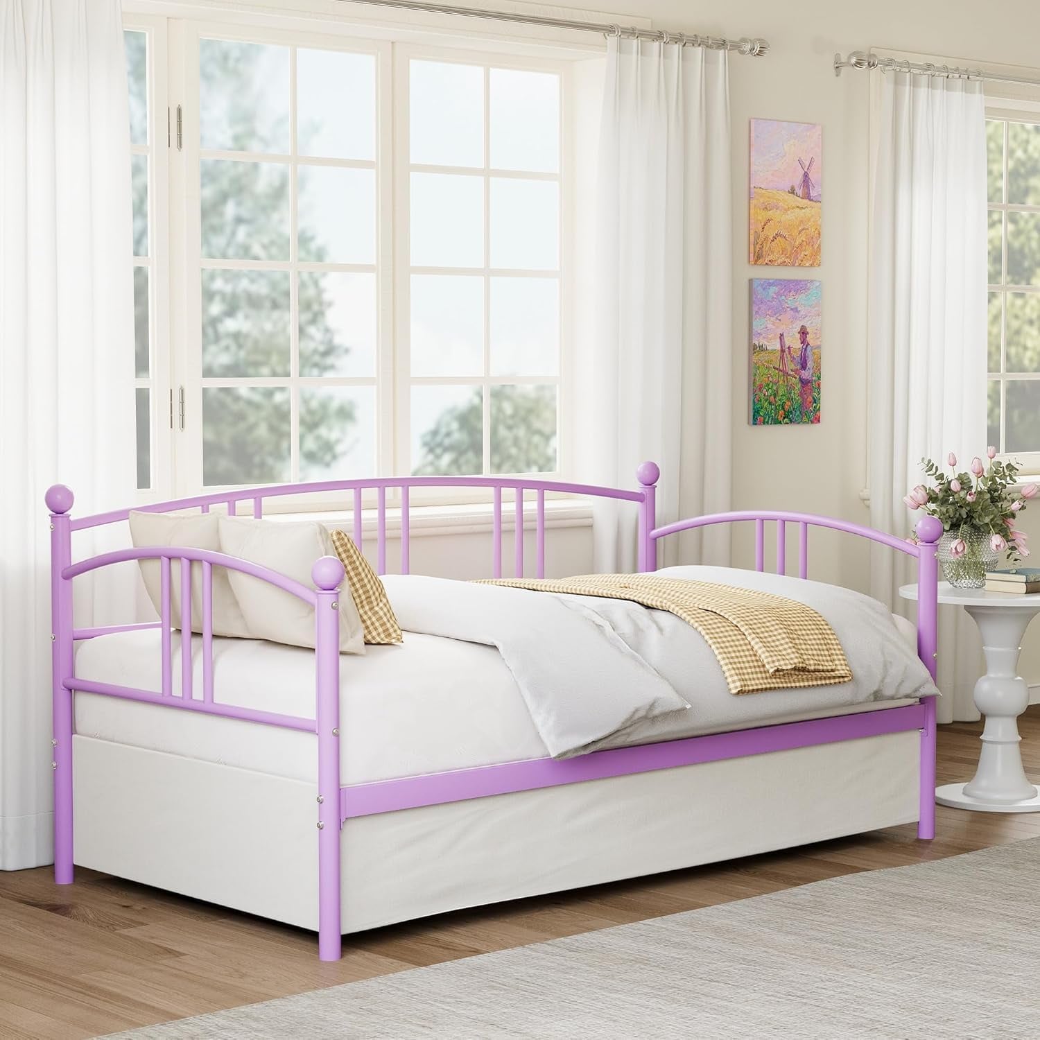 Garvee Twin Purple(Only Sofa Bed) Bed Frame in the Beds department at ...