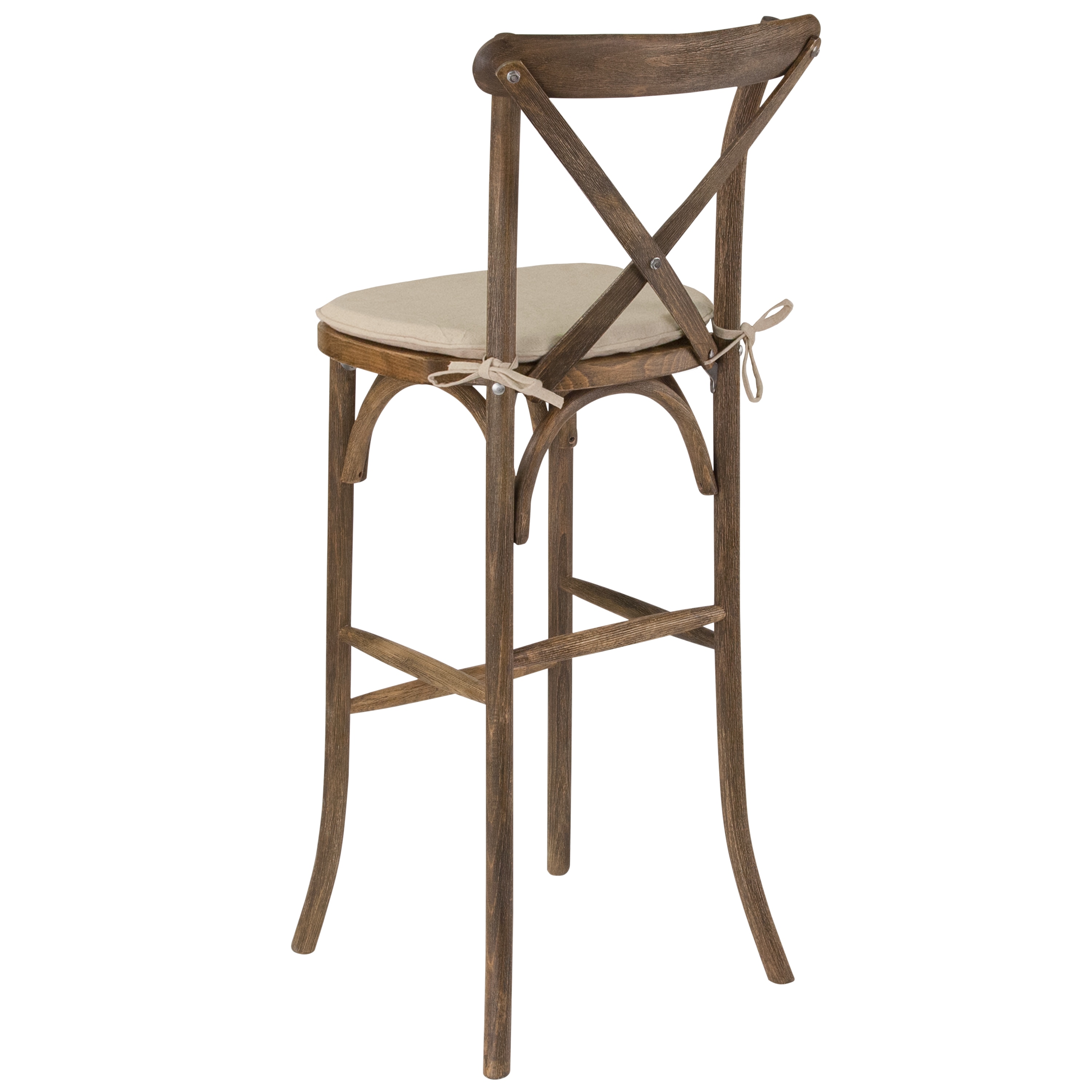 Merrick Lane Coquette Wooden Modern Farmhouse Cross Back Bar Stool with ...