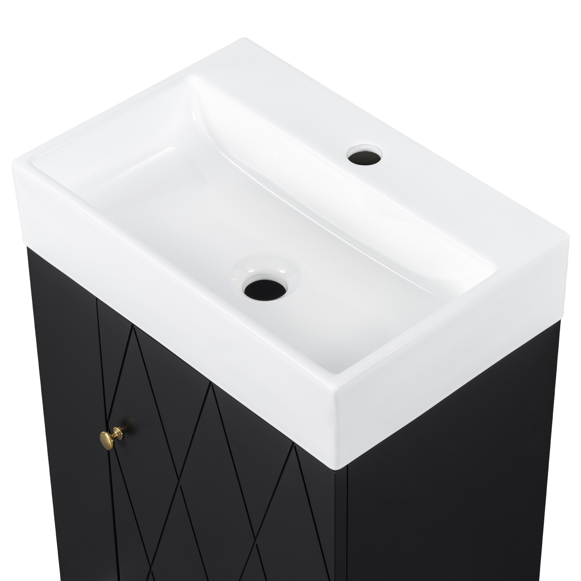 Wooakway 20 Inch Bathroom Vanity Wall Mounted MDF Cabinet Single ...