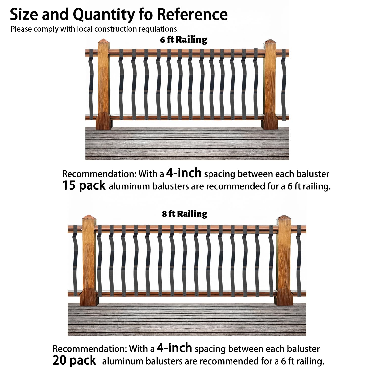 Misopily 60 Pack 32.25 Inch Cast Iron Deck Balusters Heavy Duty Matte ...