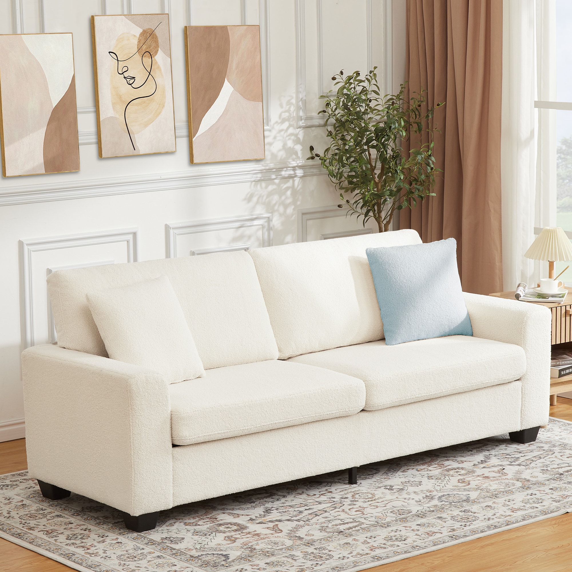 GarveeLife 3 Seater Sofa Deep Seat Modern Sofa 83 Inch with Wild ...