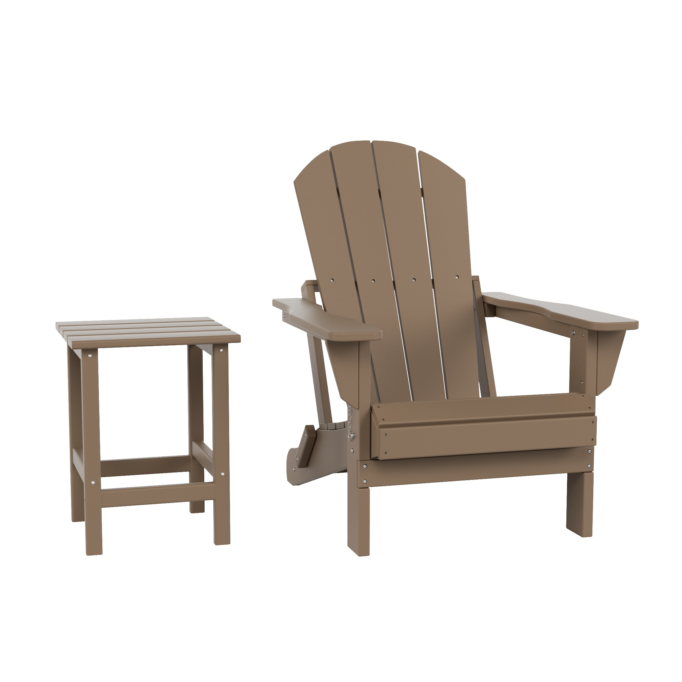 Westin Furniture Laguna Weathered Wood Hdpe Frame Stationary Adirondack ...