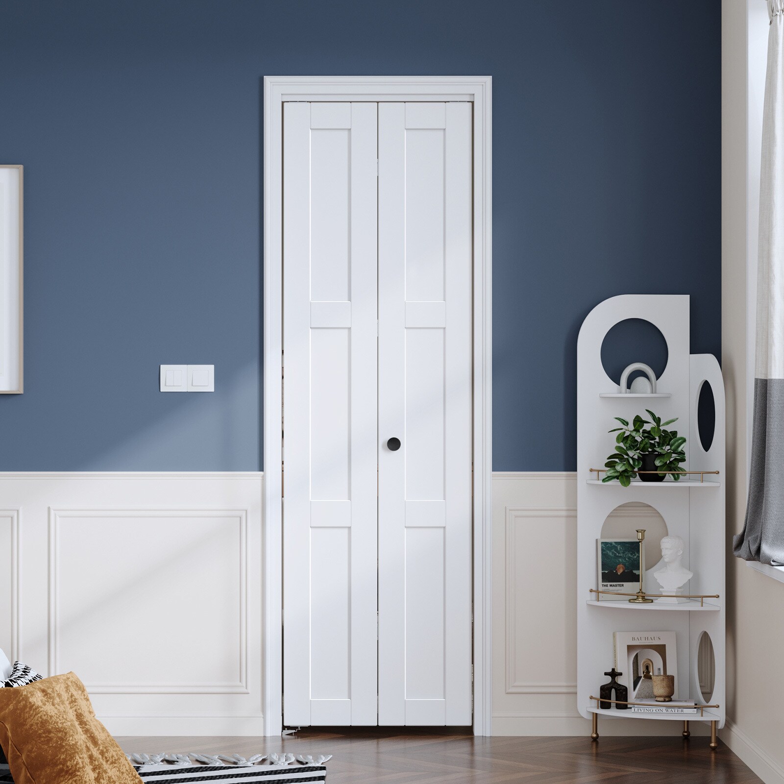 Fredbeck 24-in x 80-in White 3-panel Smooth Solid Core Finished MDF ...