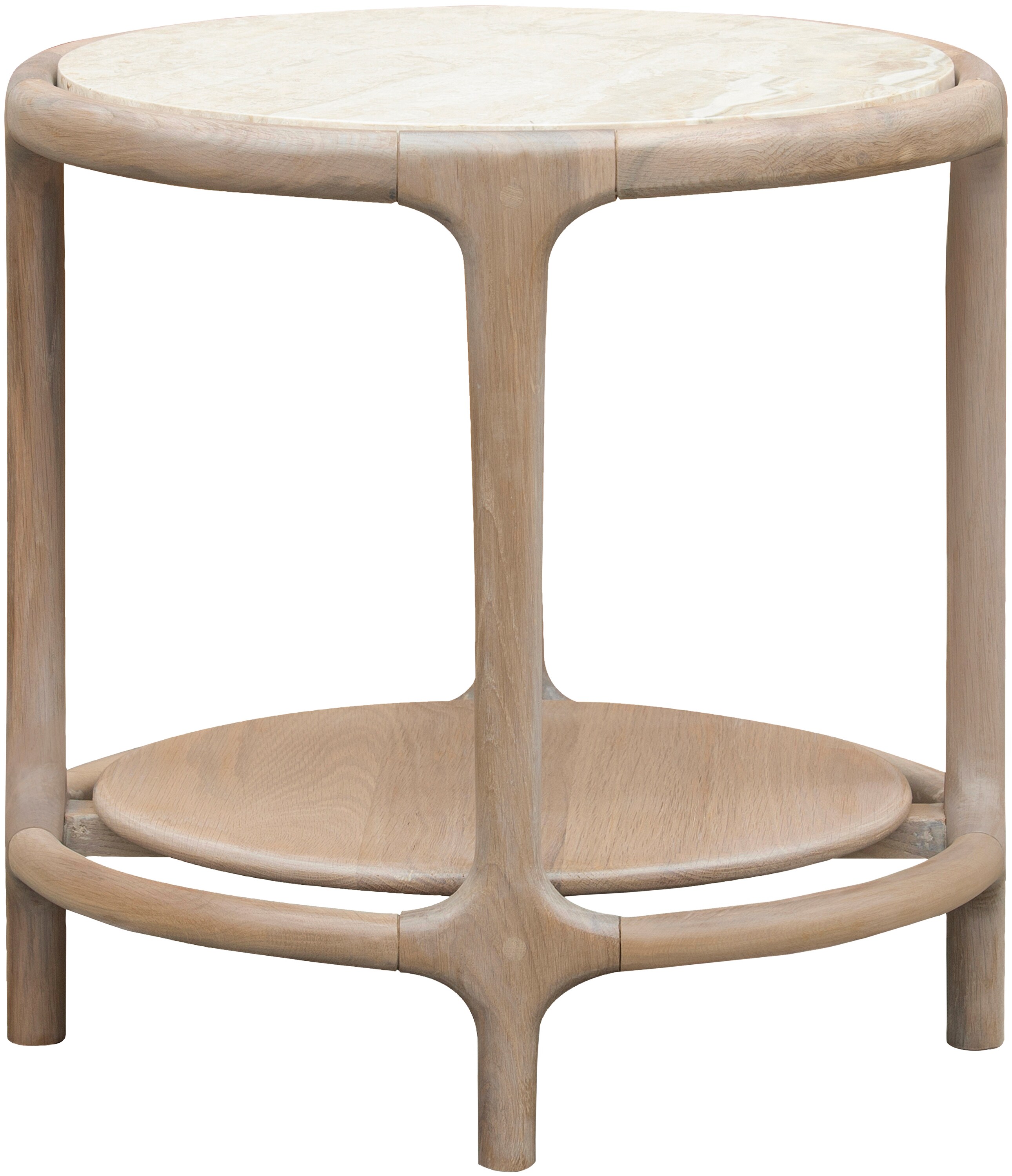 Livabliss Becki Owens Eve 22-in H x 22-in W x 22-in D Round Cream End ...