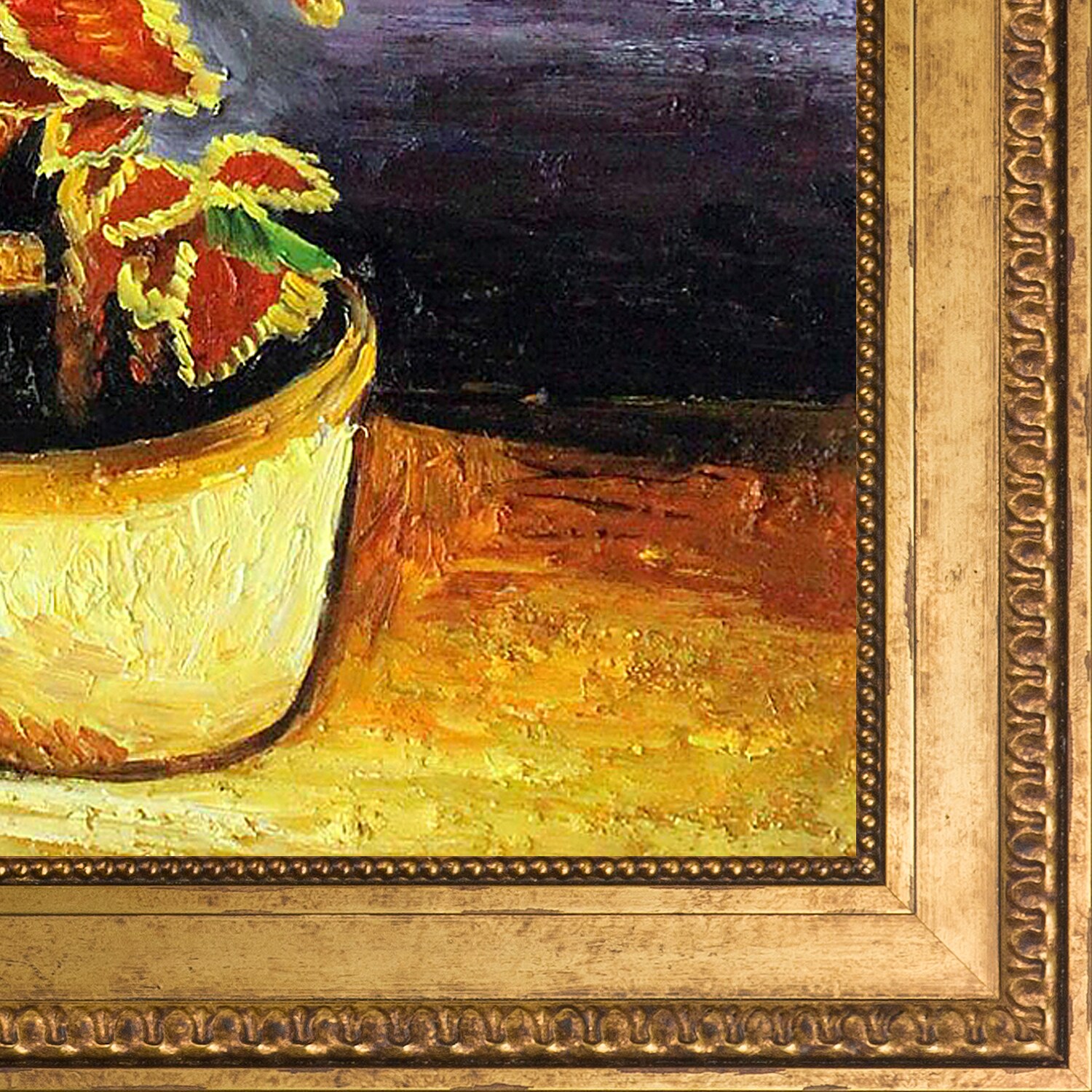 La Pastiche Coleus Plant In A Flowerpot Vincent Van Gogh Framed 26-in H ...