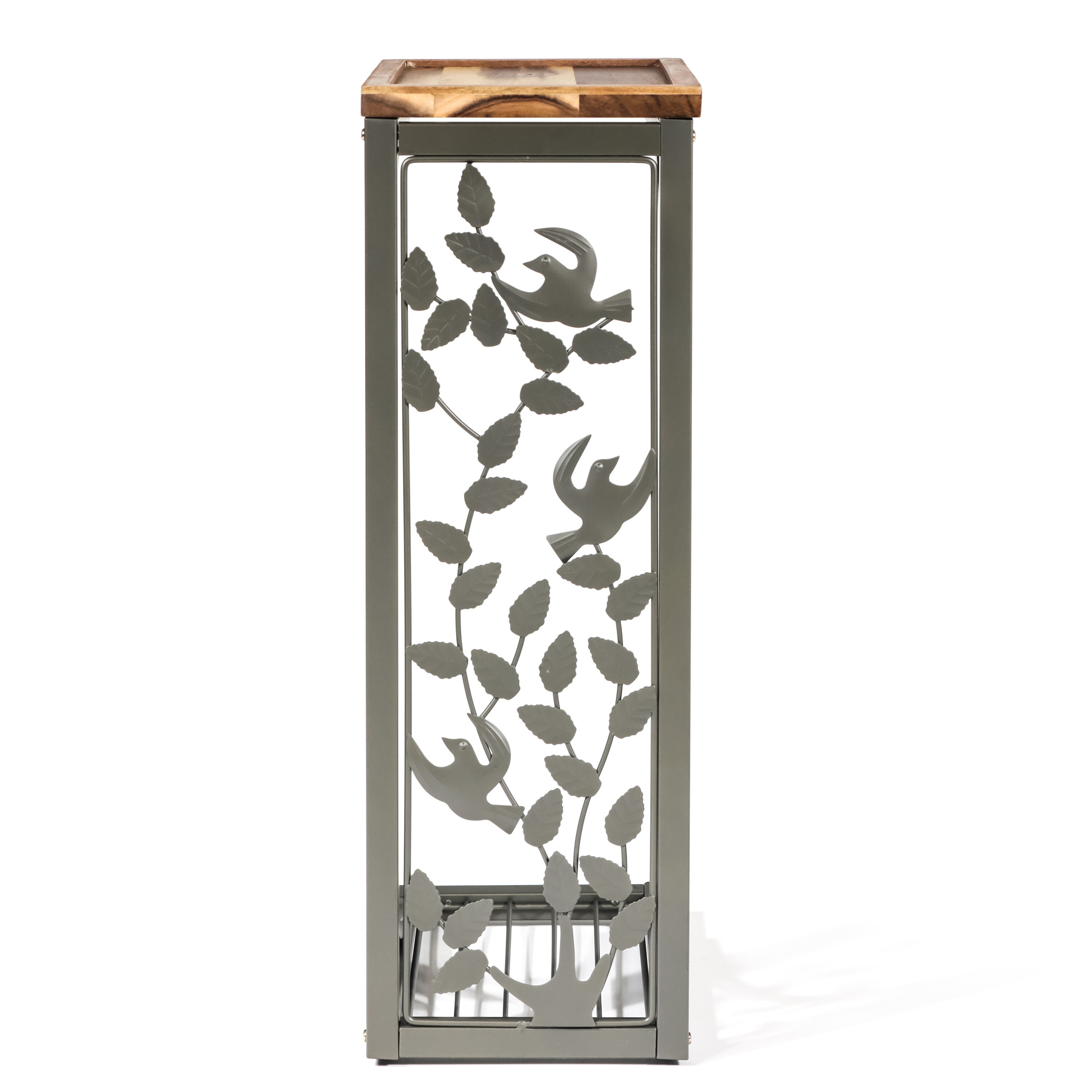 Trademark Innovations 8.25-in W x 23.25-in H Bronze Wood Rustic End ...