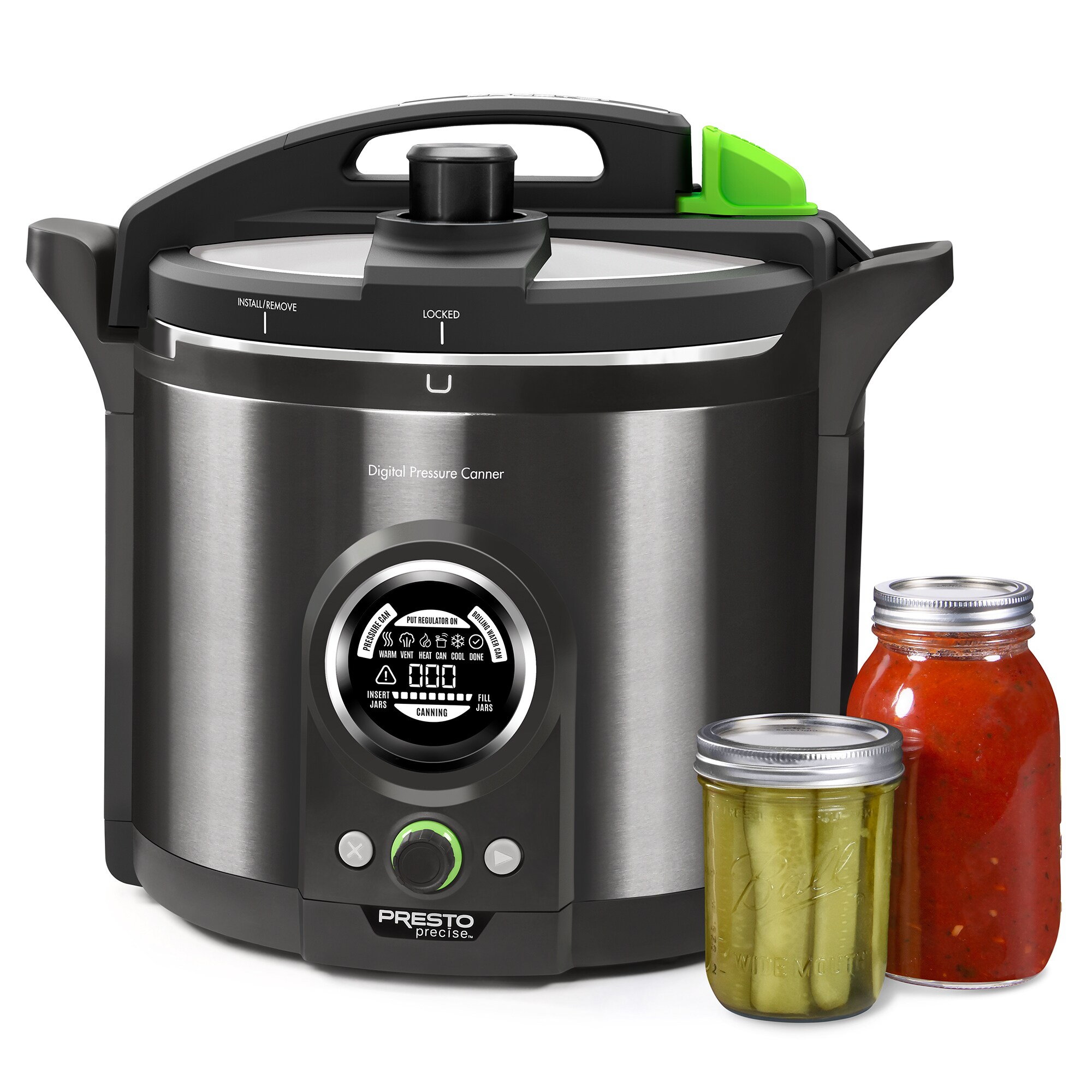 Presto Precise 12 Qt Electric Pressure Canner, Stainless Steel, Black ...