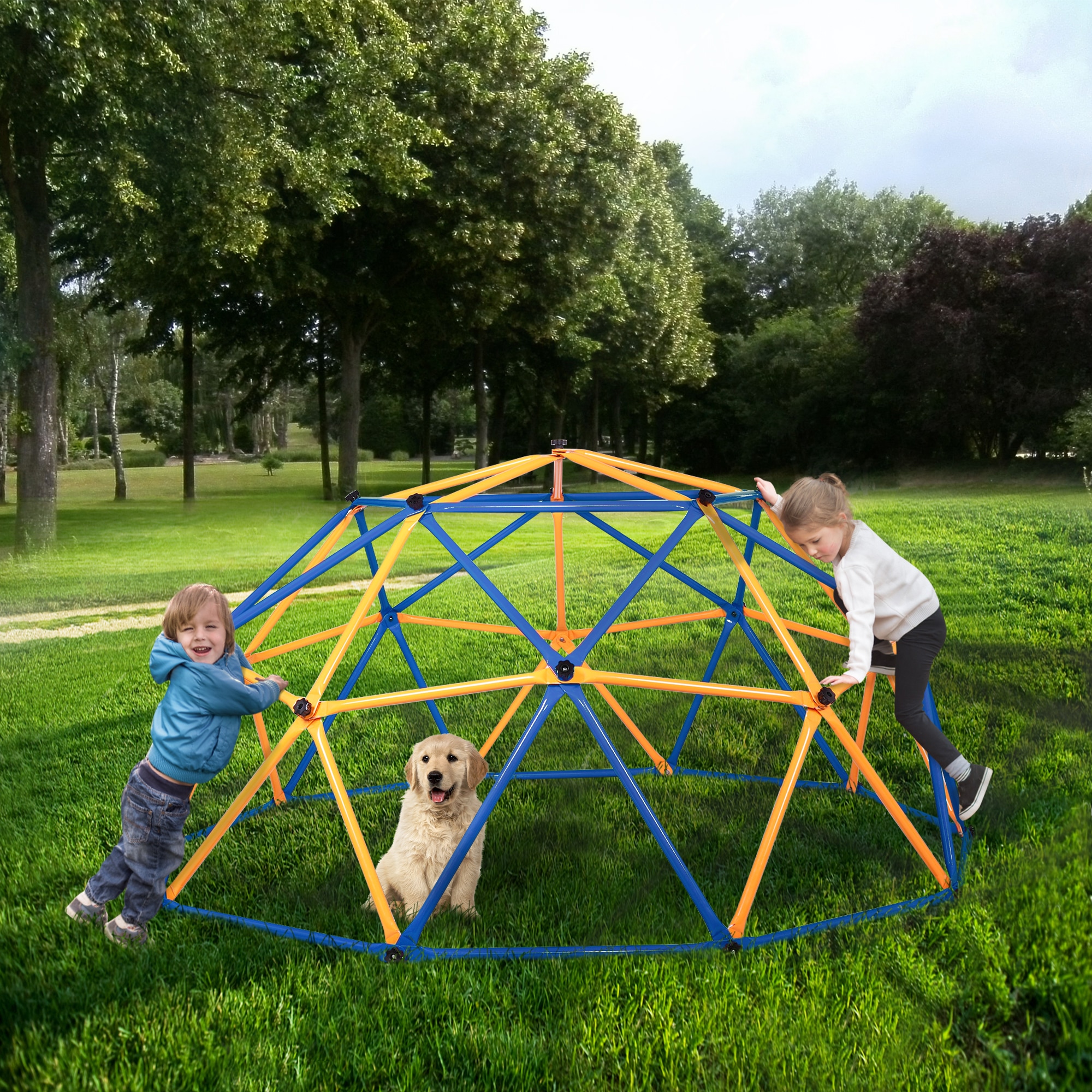 LUXEYARD Outdoor Dome Climber Monkey Bars Climbing Tower Jungle Gym ...