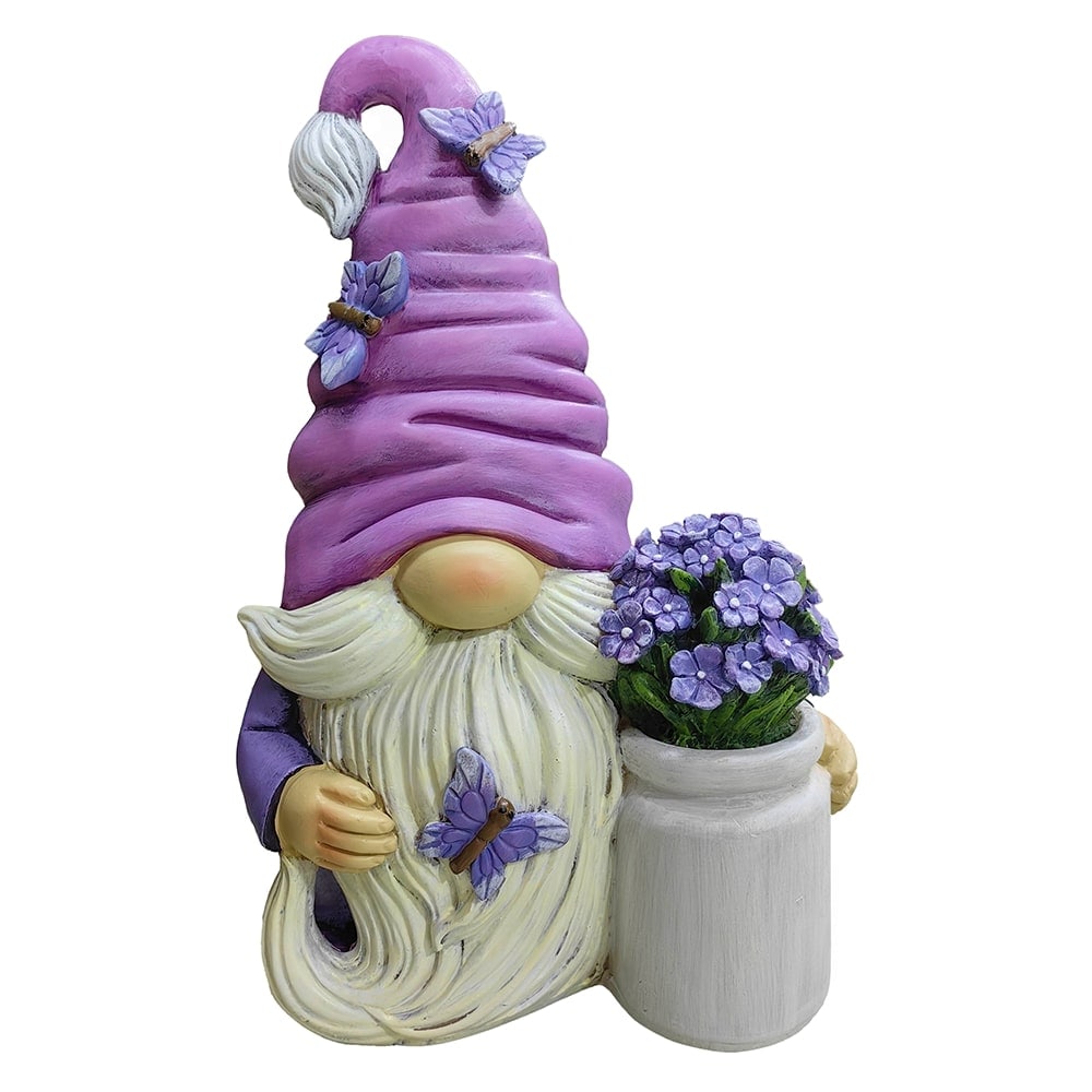 OrnamentallyYou Garden Grace Lavender Gnome Figurine 10-in Purple Home ...