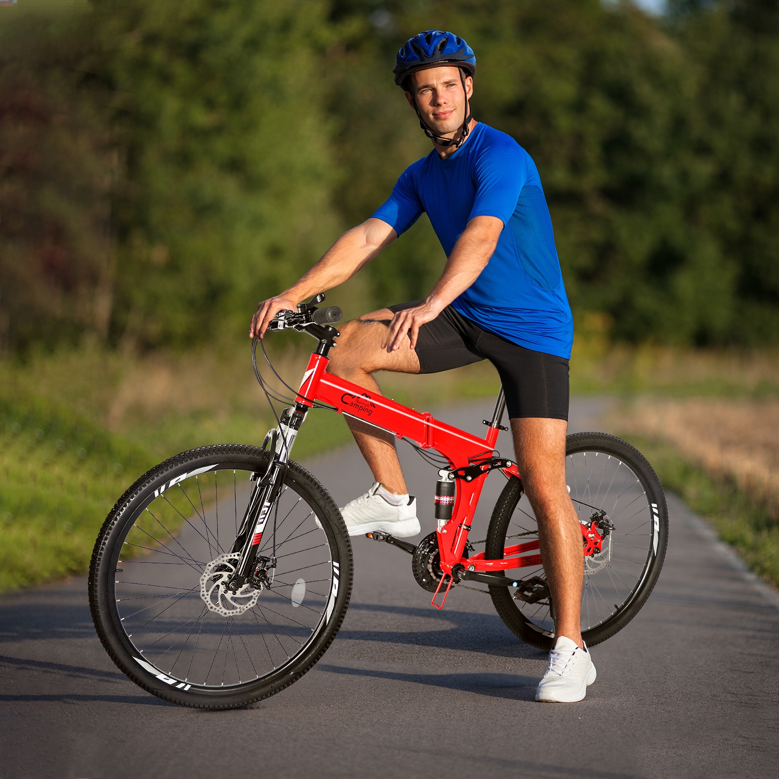 VINGLI 26in Folding Mountain Bike 21 Speed Foldable MTB Mountain ...