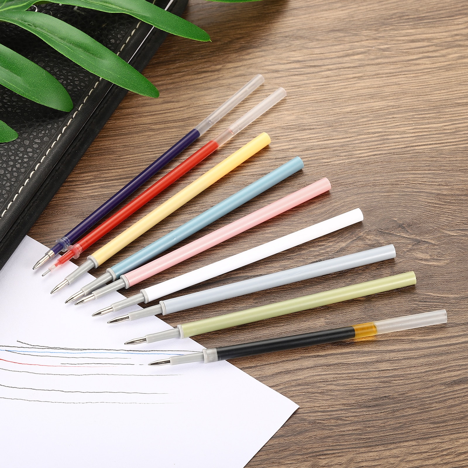 PATIKIL 0.5mm Ink Pen Refills Black 50pcs Gel Pen Refills Ballpoint Pen ...