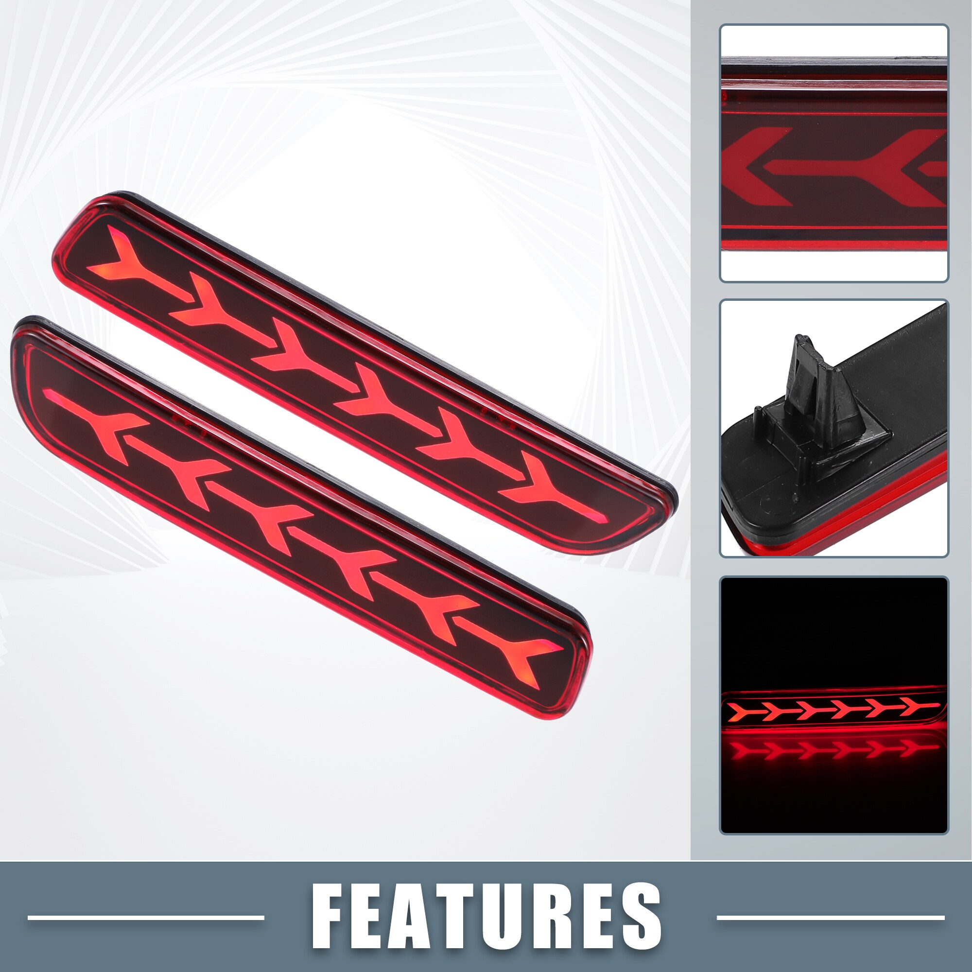 Unique Bargains 1 Pair LED Rear Bumper Reflector Fog Brake Tail Light ...
