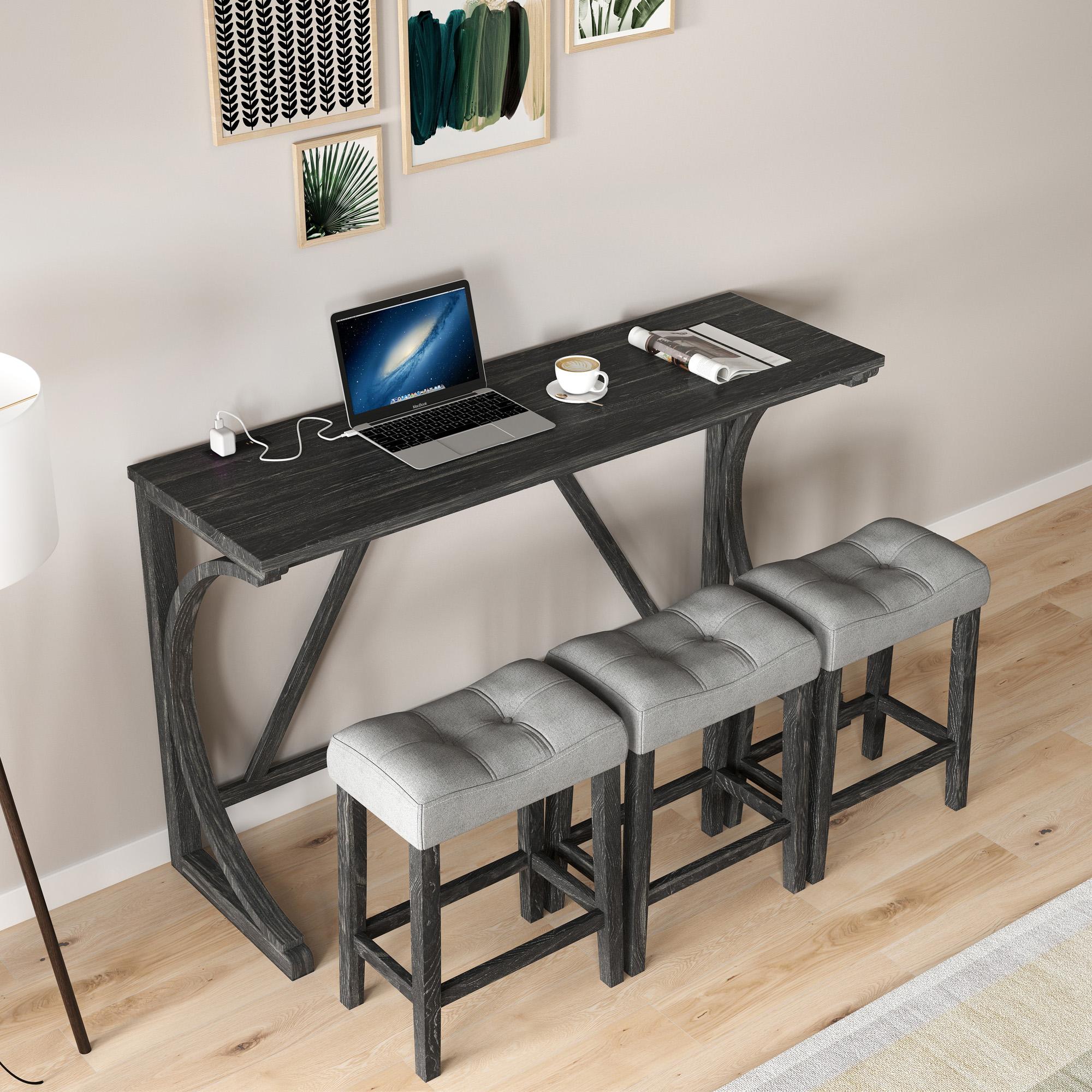 Bayfeve Black and Grey Contemporary/Modern Dining Room Set with ...