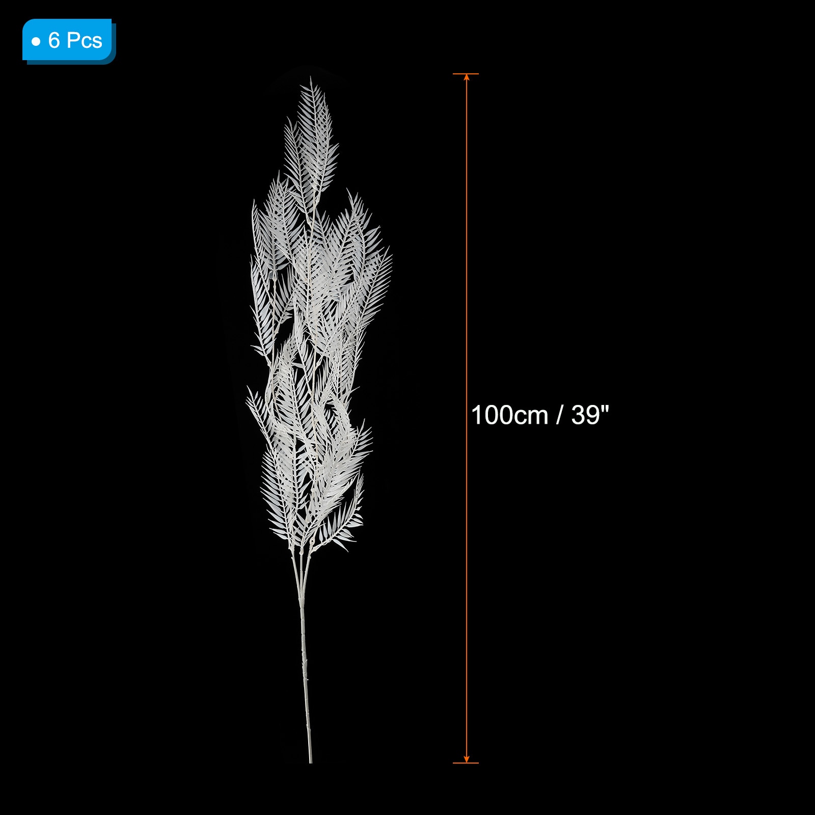 PATIKIL Artificial Palm Leaves Plants 6 Stems Fake Palm Tree Fronds ...