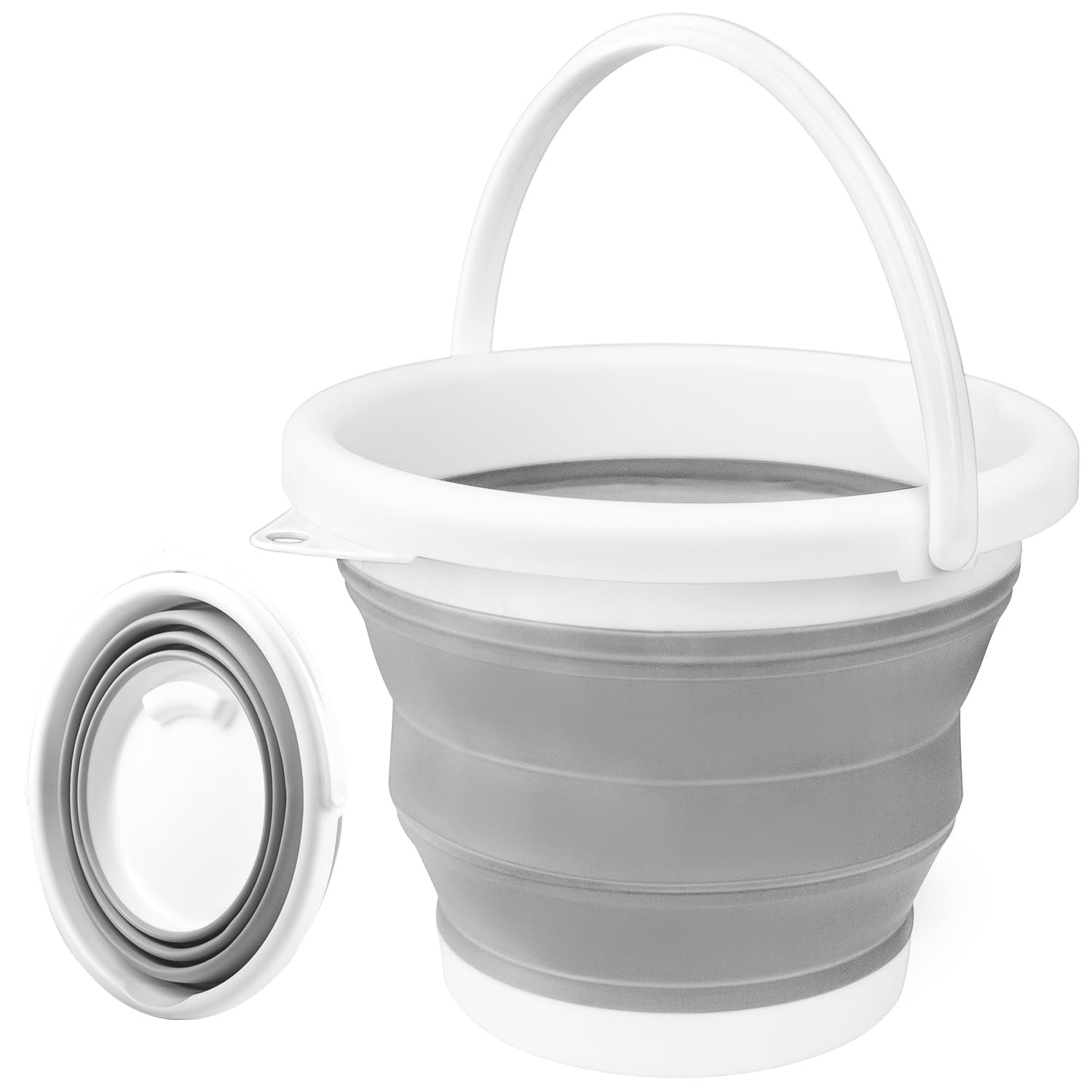 Phyfalip Collapsible Bucket with Handle 10L Large Silicone Cleaning ...