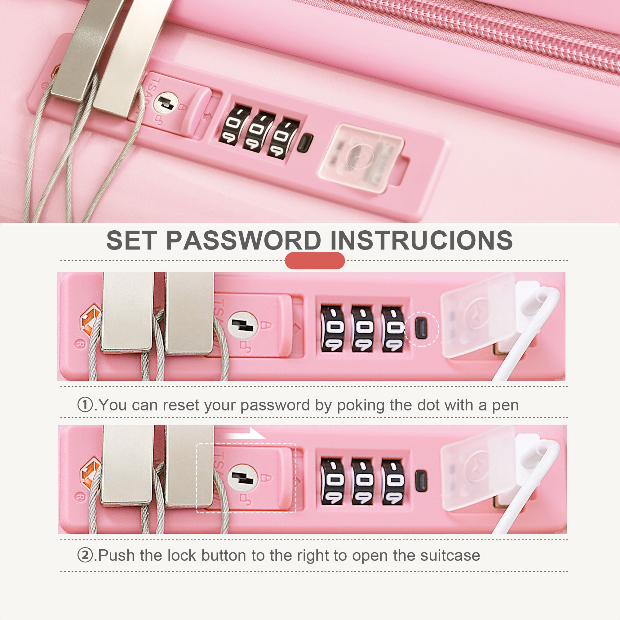 LOVMOR Luggage Set of 3 20 24 28inch with USB Port 20 24inch with front ...