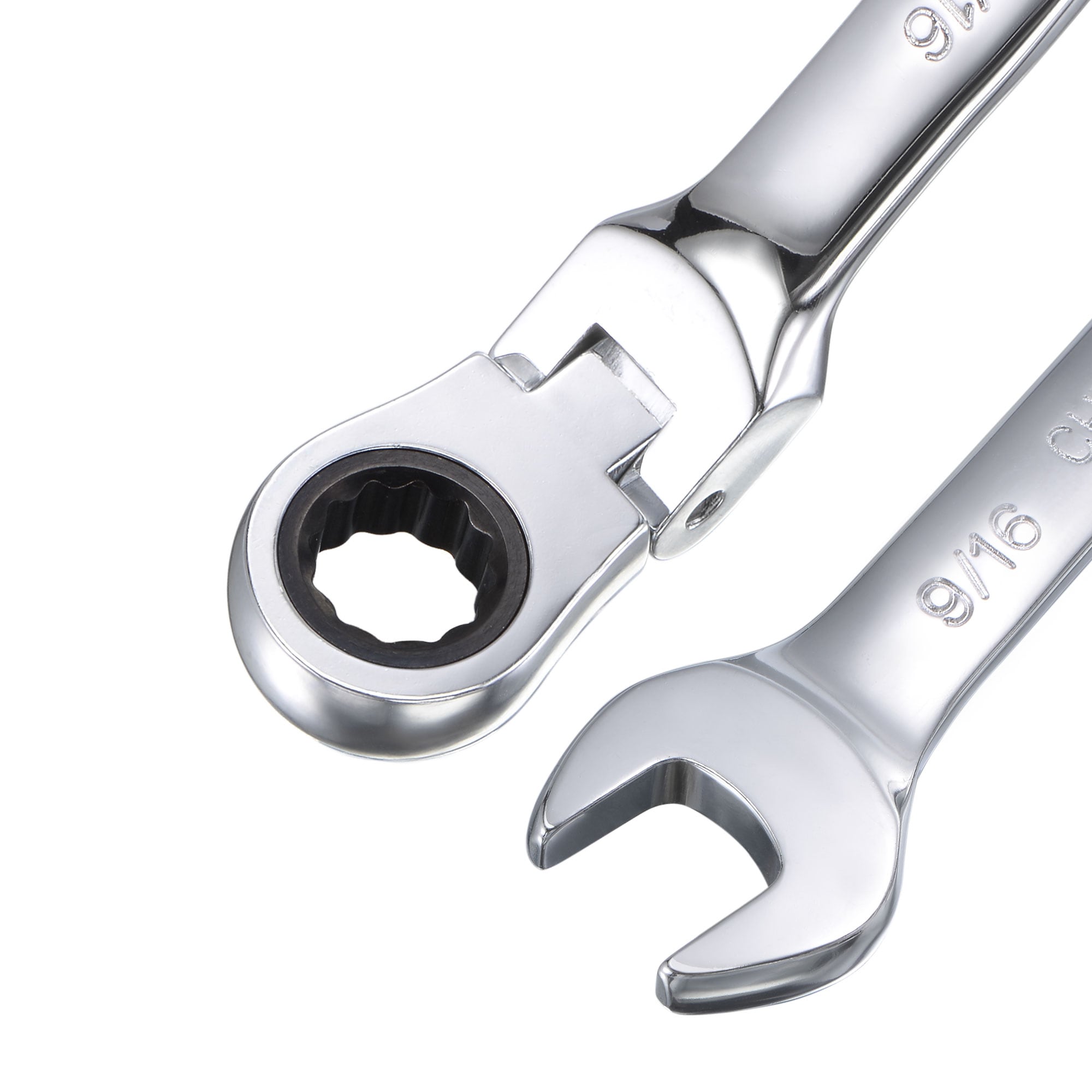Unique Bargains 9/16 Inch Flex-Head Ratcheting Combination Wrench SAE ...