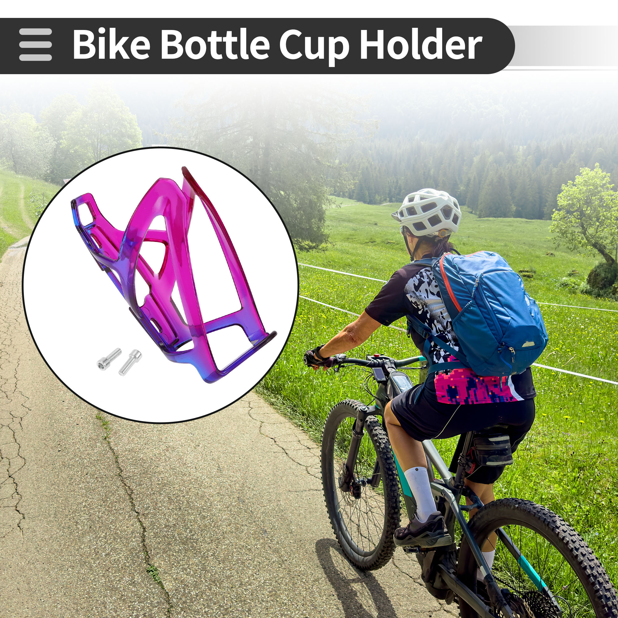 Unique Bargains Bike Bottle Cup Holder Cage Rack Integrally-formed PC Plastic Bicycle Drinks ...