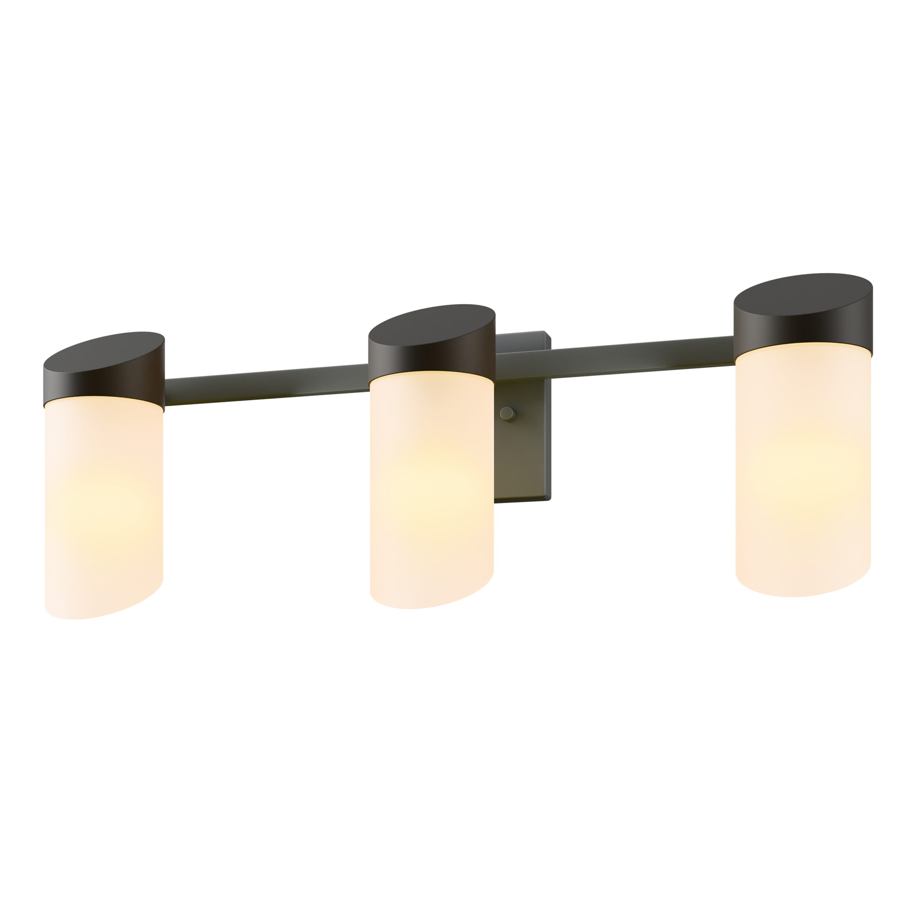 LTMATE JAZAVA 3 Light Matt Black Vanity Light with Opal White Glass ...
