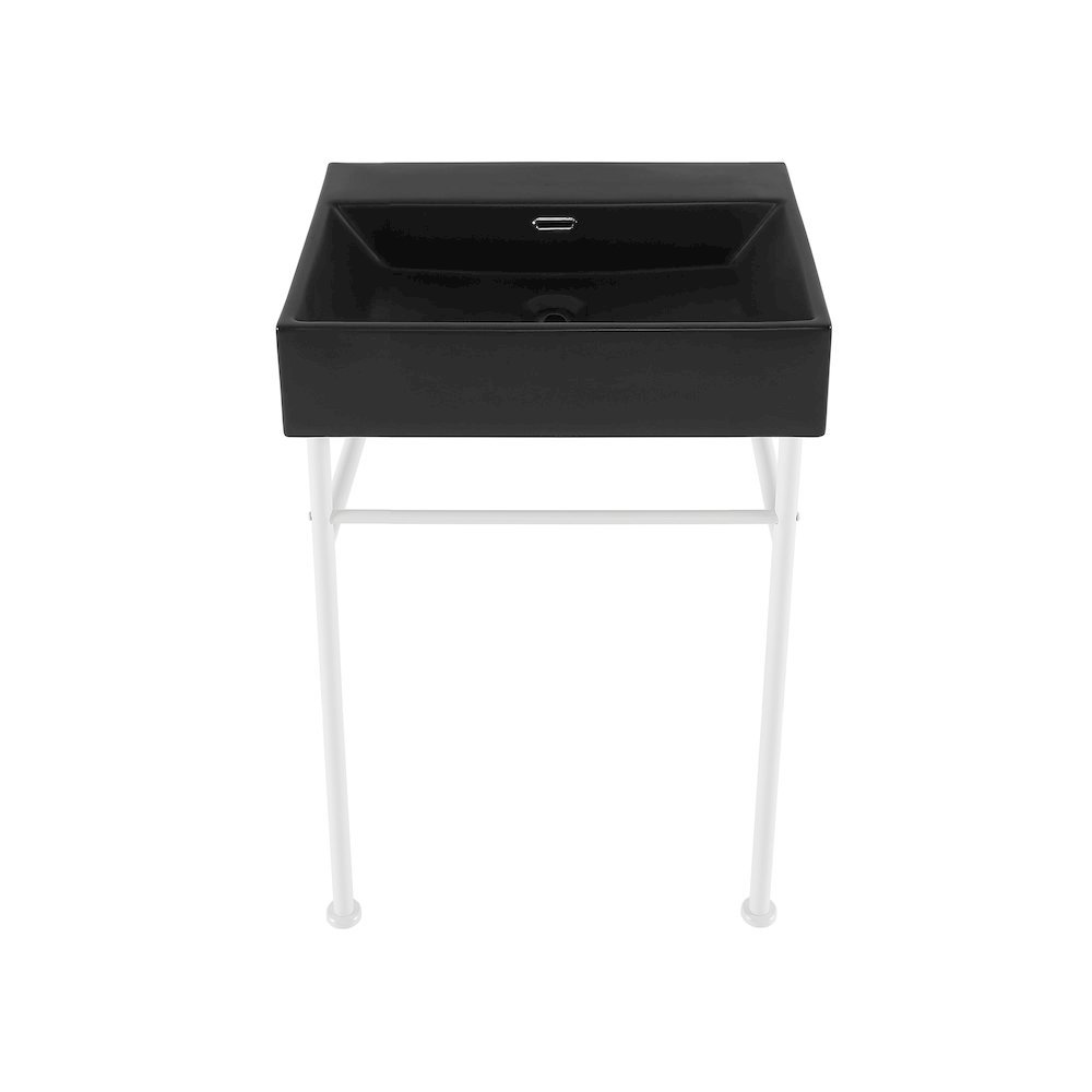Swiss Madison Claire 24 Rectangle Matte Black Zero Hole Console Sink ...