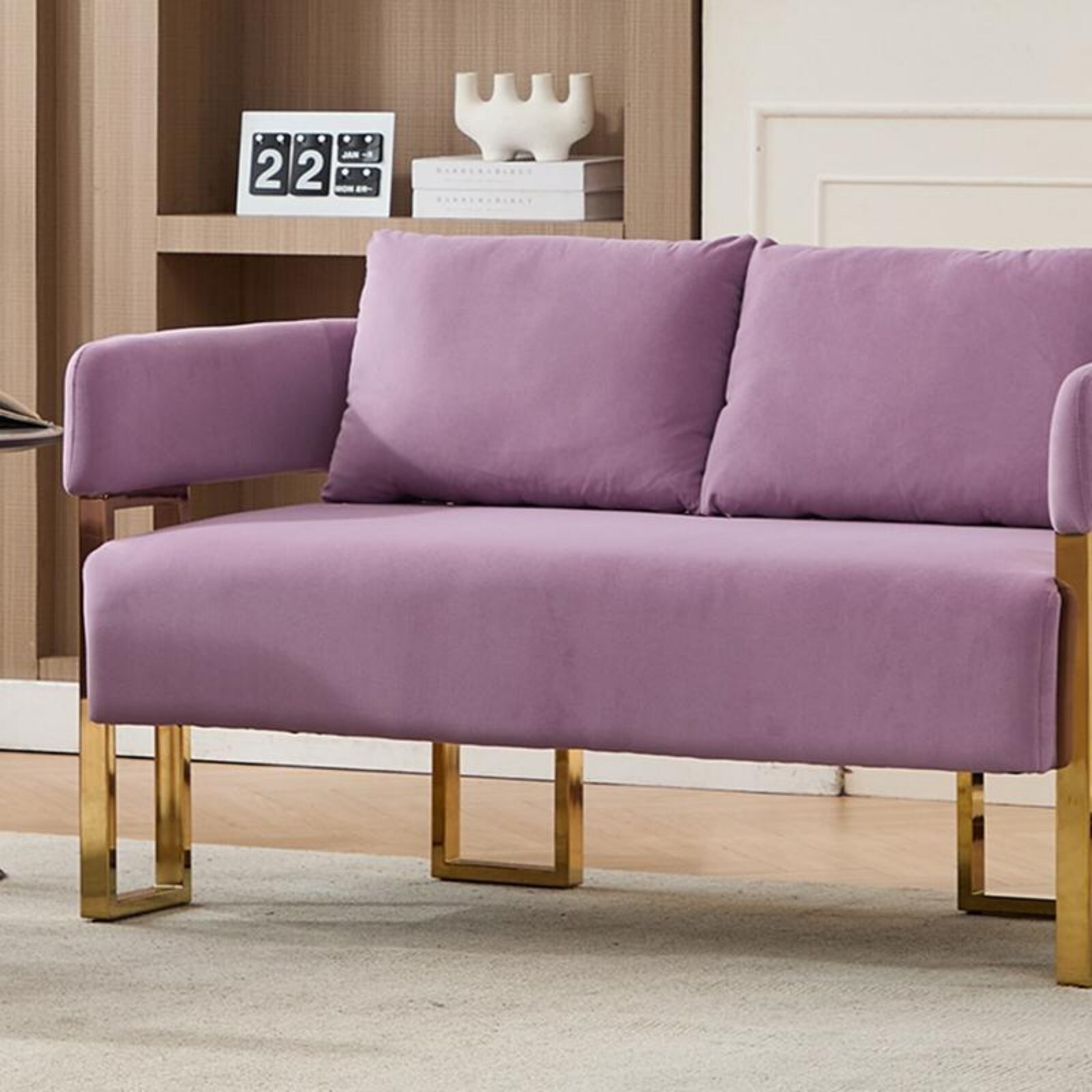 GlasFlength Decorative Accent Chair with Cushioned Back Support Gold ...