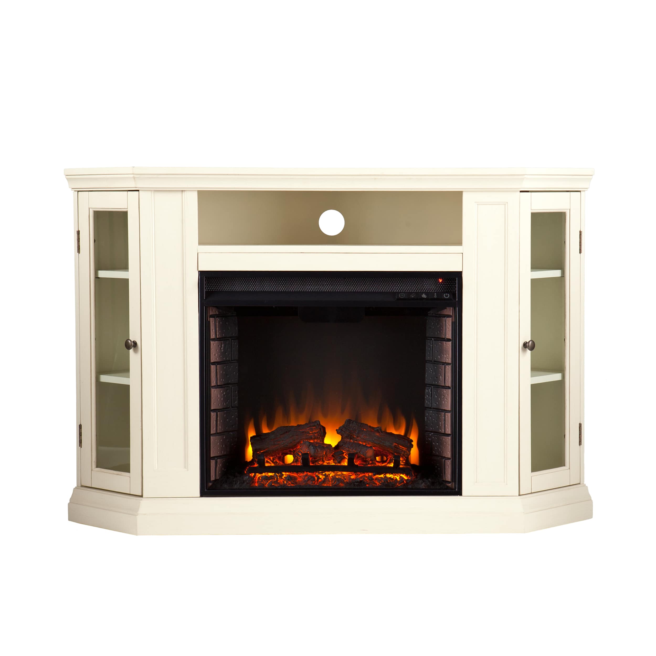 Safavieh Claremont Convertible Media Electric Fireplace/Ivory in the ...