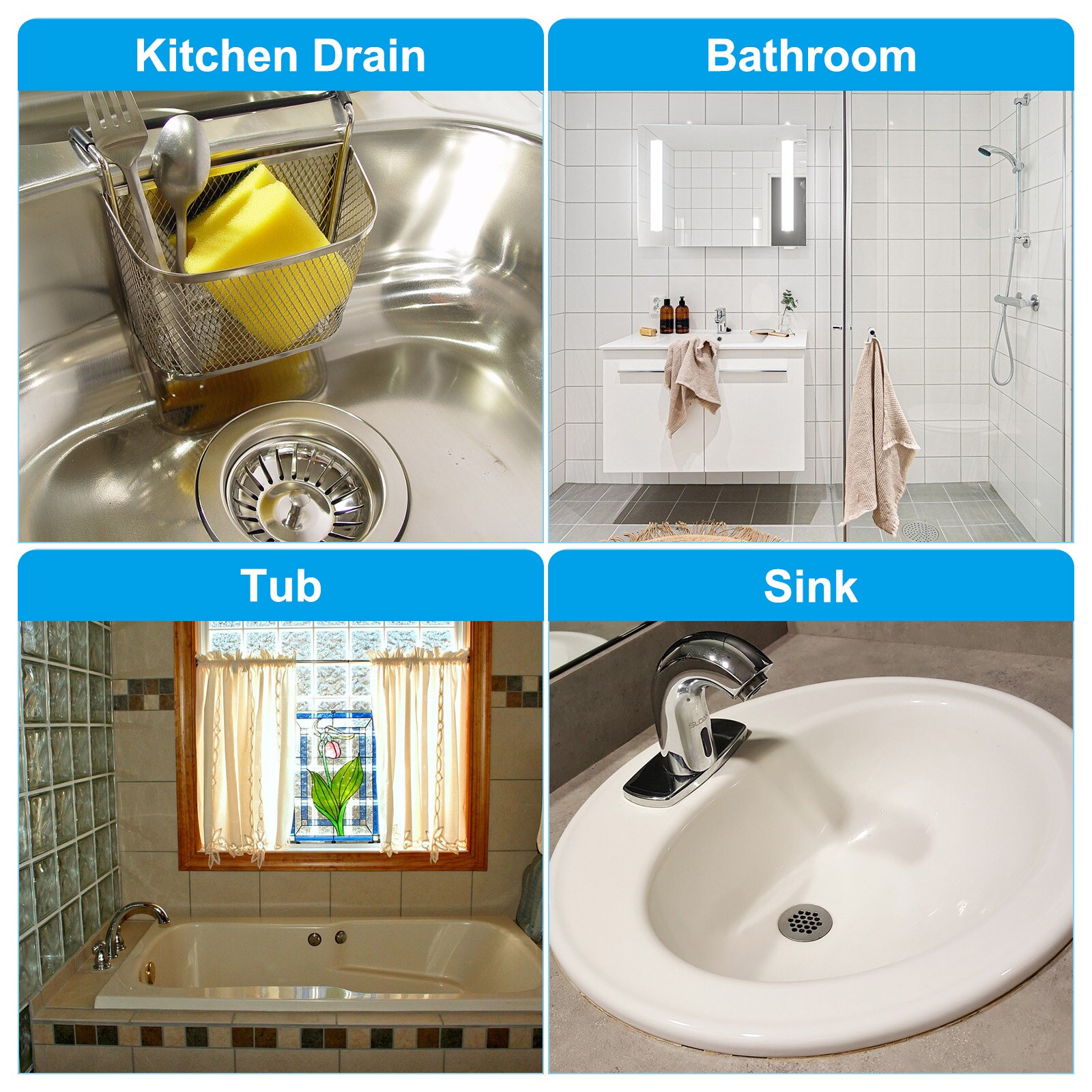 PATIKIL Silicone Floor Drain Anti-Odor Mat 2pcs Shower Drain Stopper ...