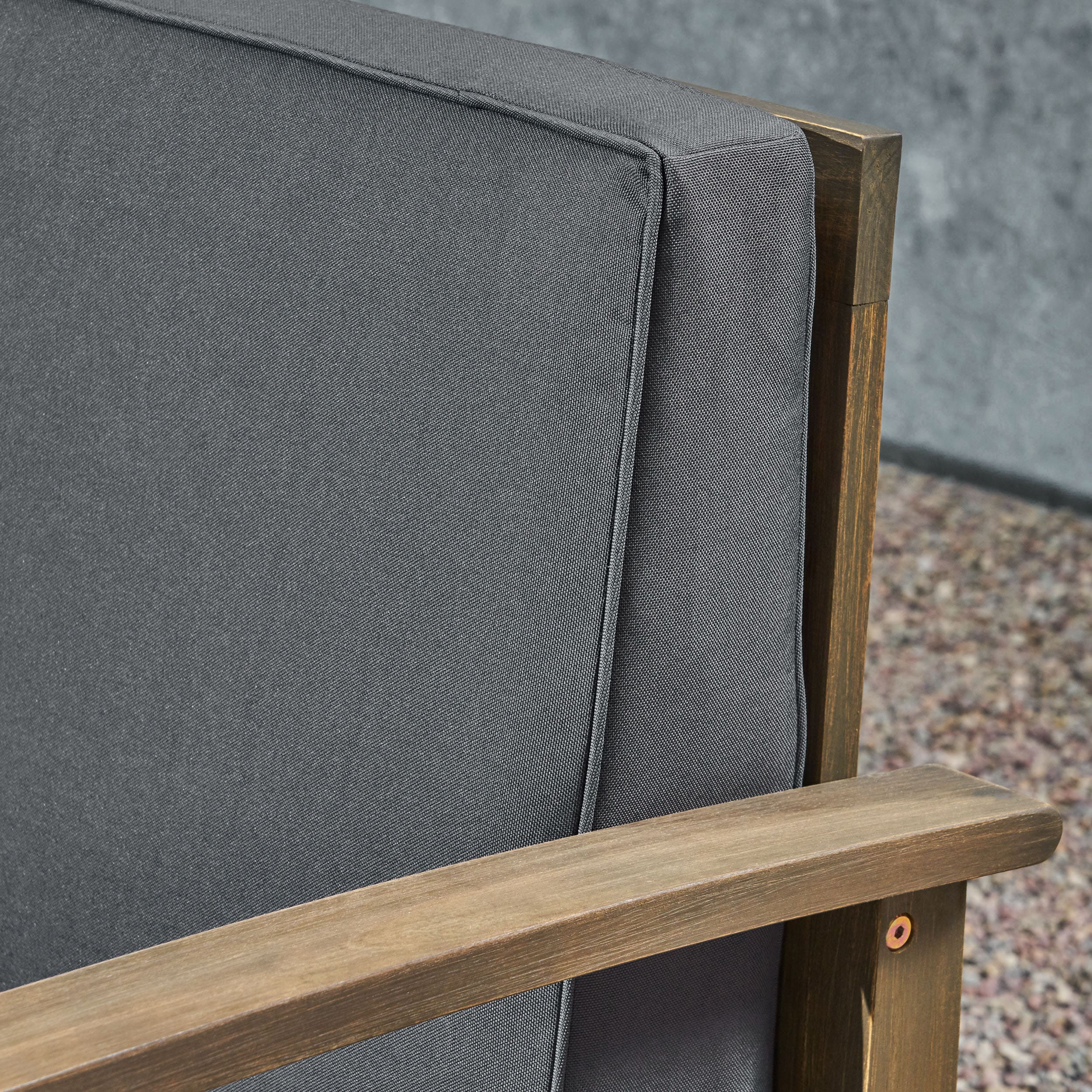 Christopher Knight Home Perla Acacia Wood 7 piece Outdoor Chat Set-Gray ...