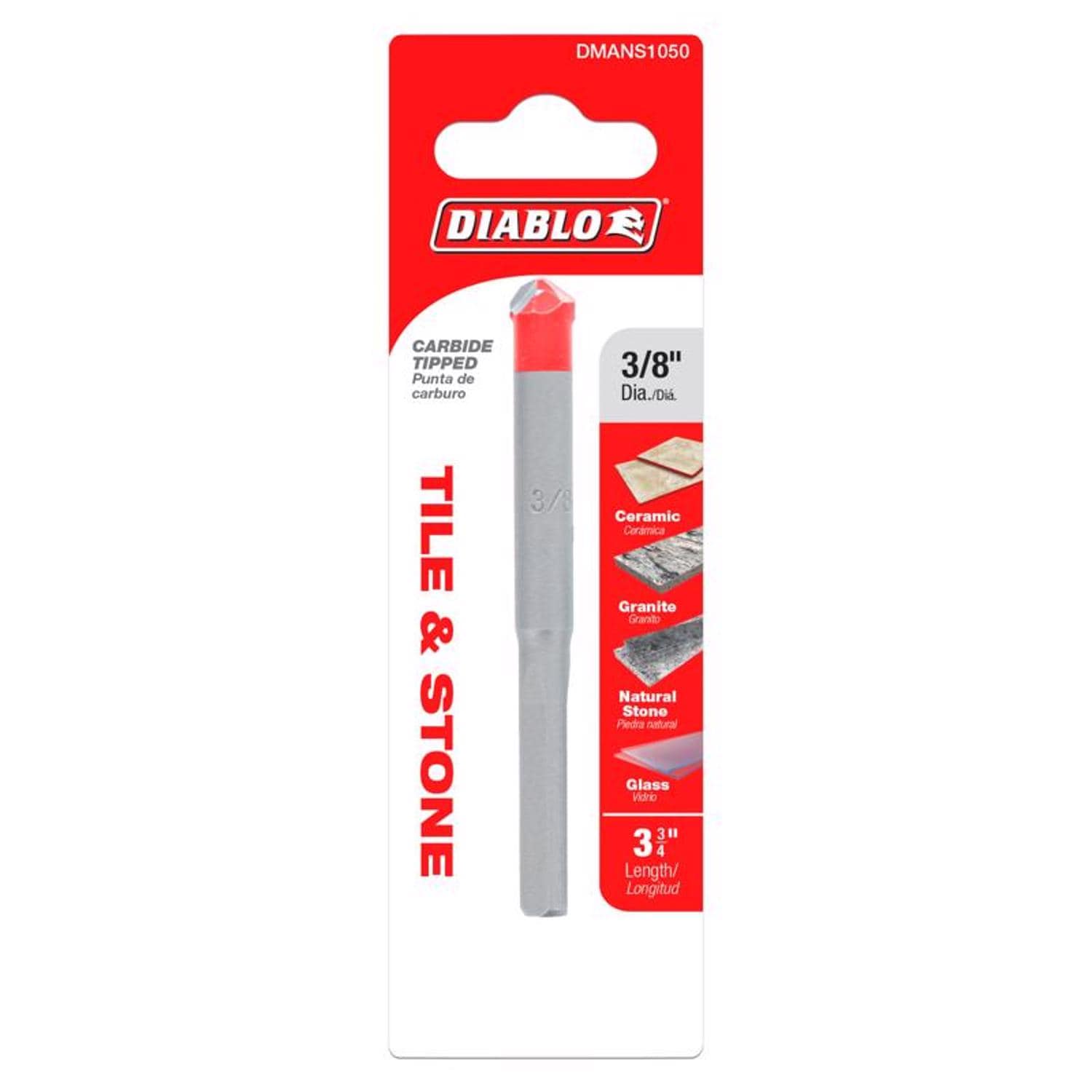 Diablo REMOVE -0.375 in X 3 0.75 in L Carbide Tipped Tile and Stone ...