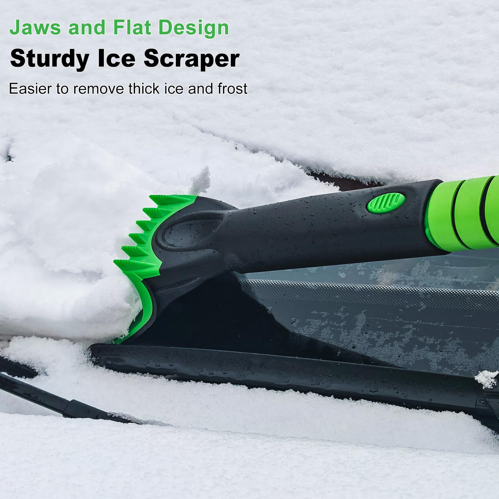 Etokfoks 55 Inch Extendable Snow Broom and Ice Scraper with Foam Grip ...