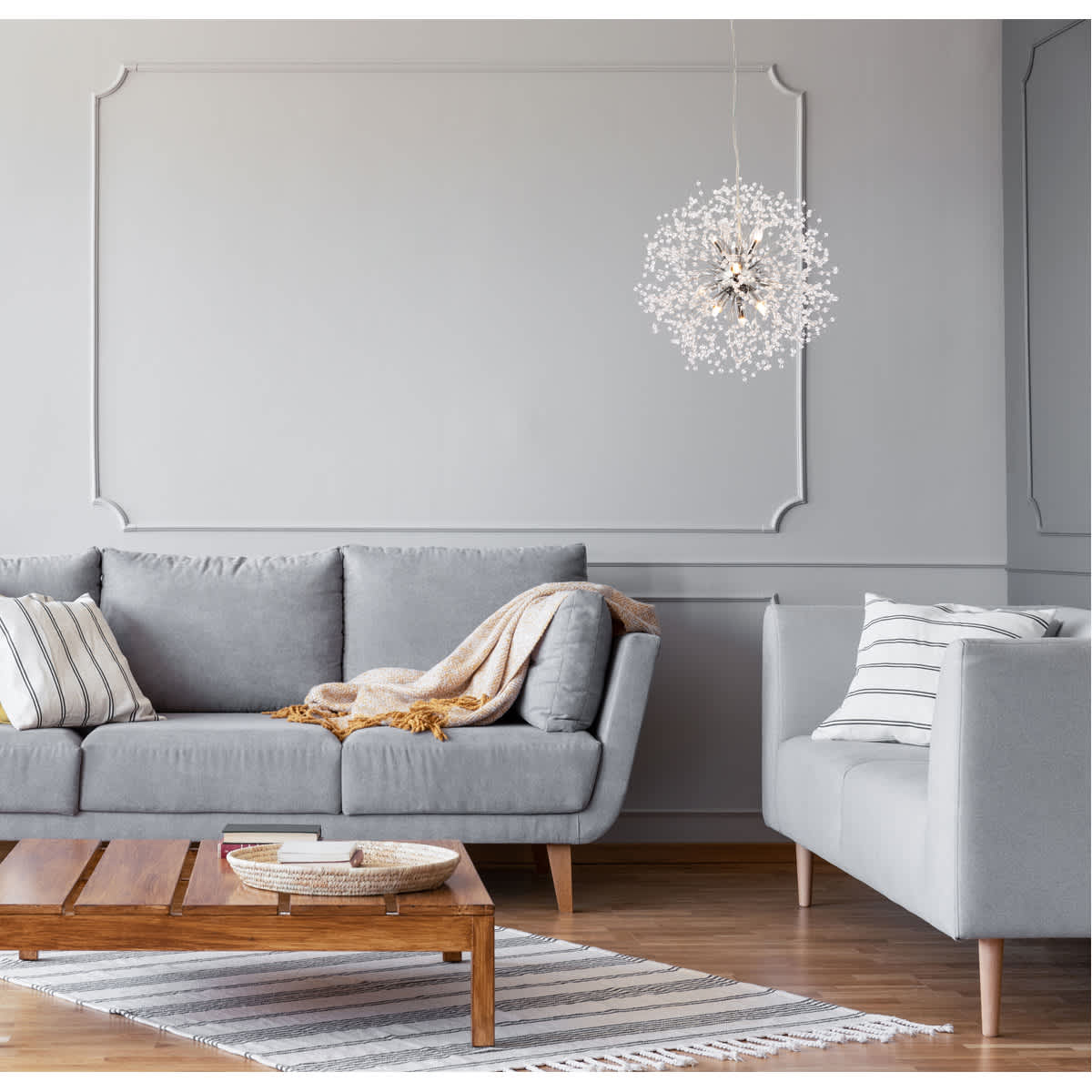 Elegant Lighting 3507D18C Solace 9 Light 177 inch Chrome Pendant ...