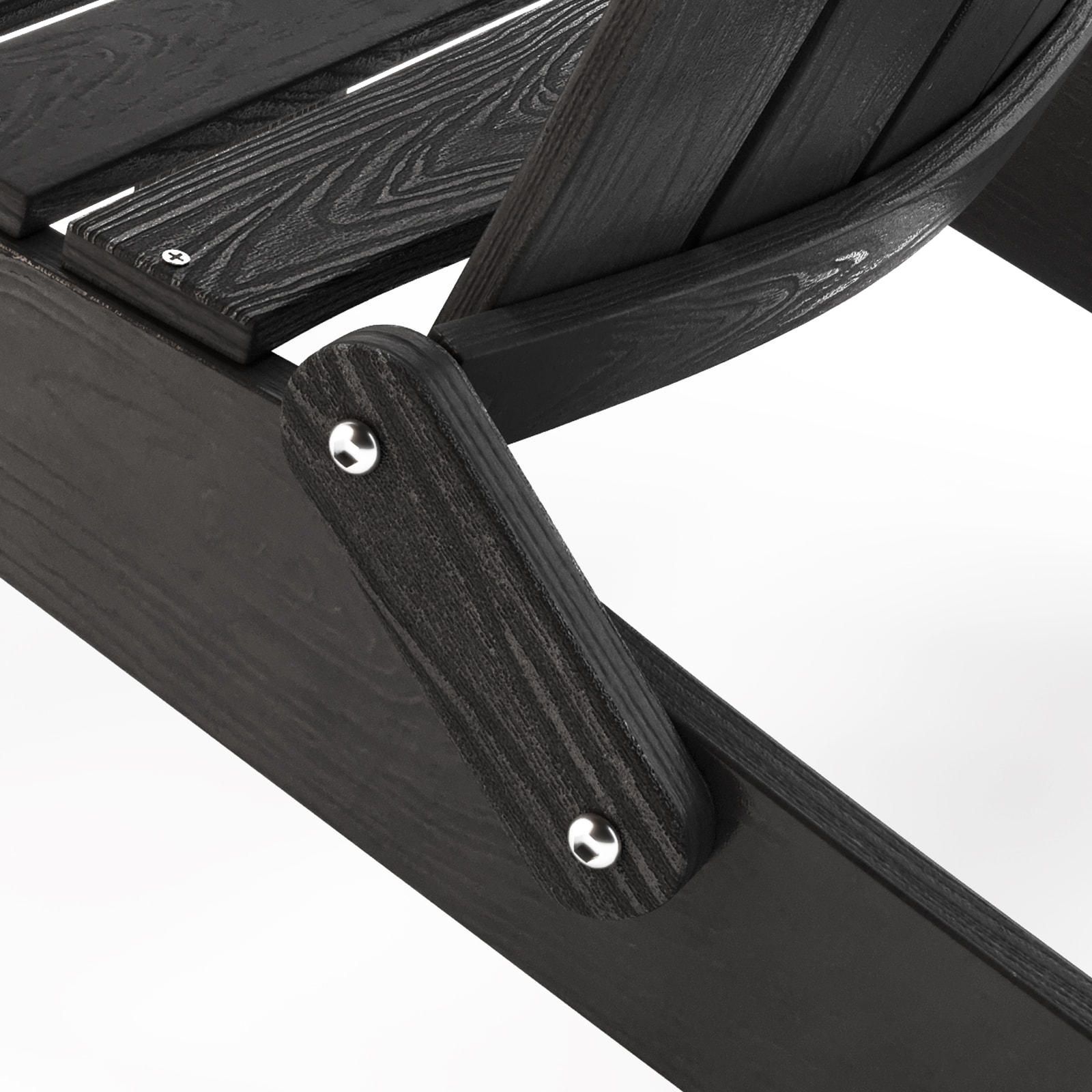 Lue Bona Folding Set Of 4 Black Plastic Frame Stationary Adirondack