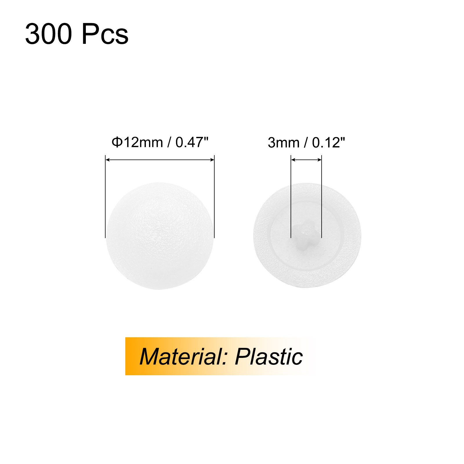 Unique Bargains 300pcs Plastic Screw Cap Covers 12mm Diameter ...