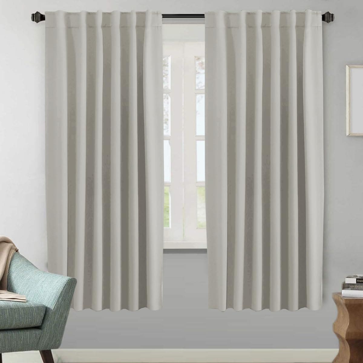H.Versailtex Premium Blackout Curtain Panel Pair Back Tab/rod Pocket ...