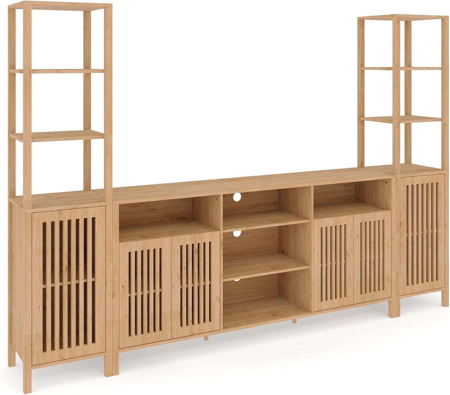 GAOMON Entertainment center 3 piece TV stand with bookshelves for TVs ...