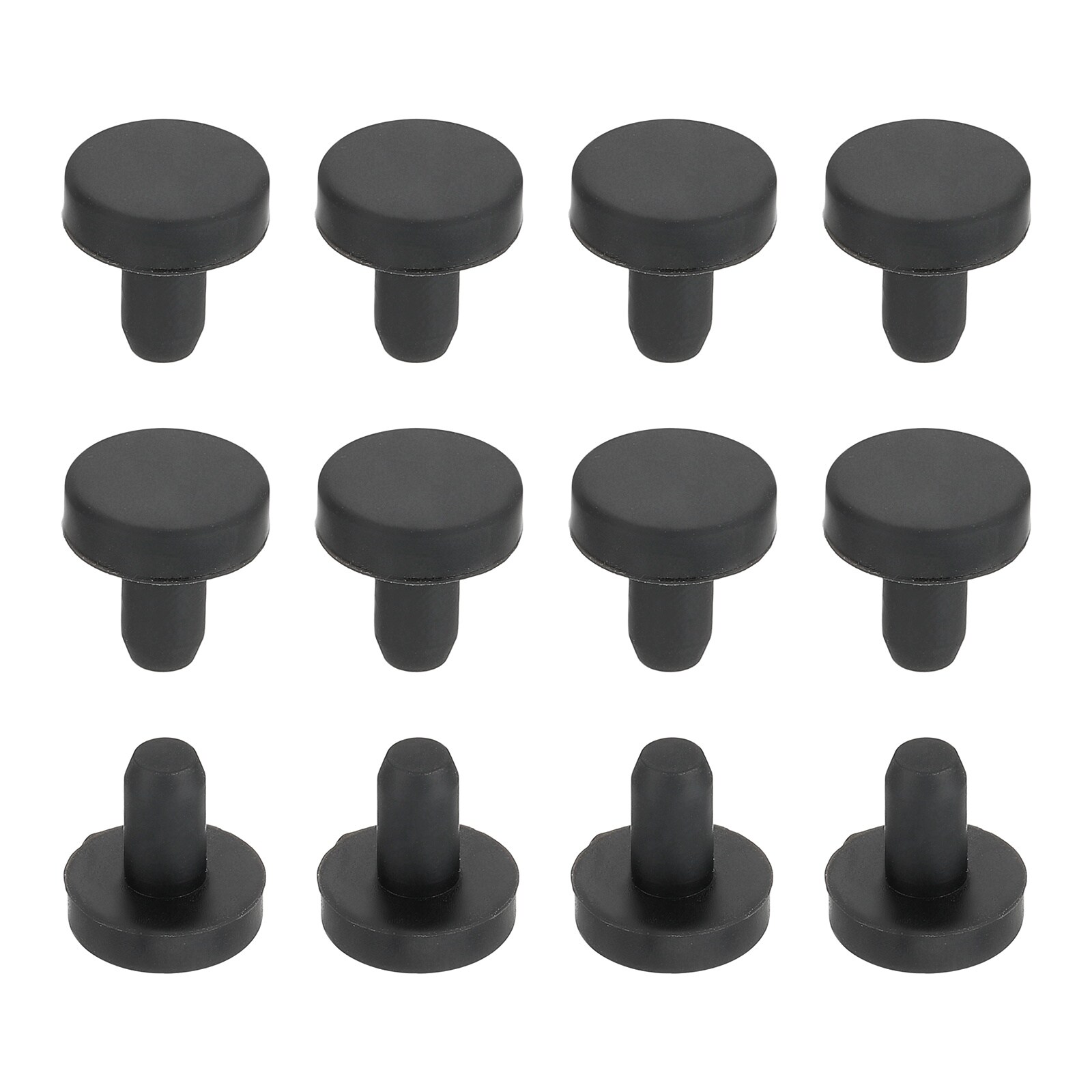 Unique Bargains 35pcs Silicone Hole Plug 4mm Black High Temp T Type ...
