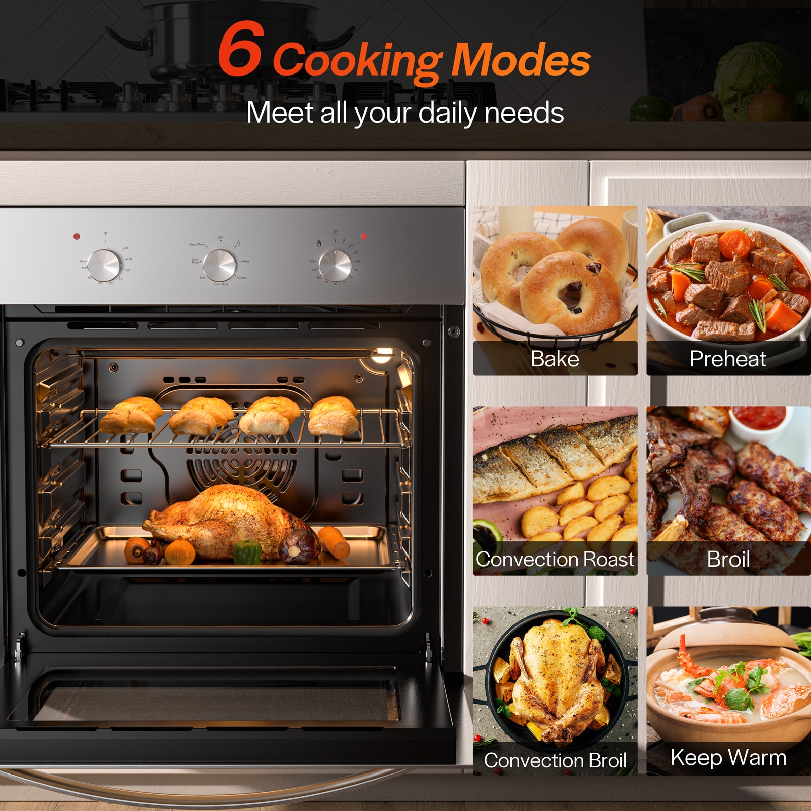 Empava 24 in Single Electric Wall Oven Single fan Stainless Steel EMP 24SOB14 at Lowes