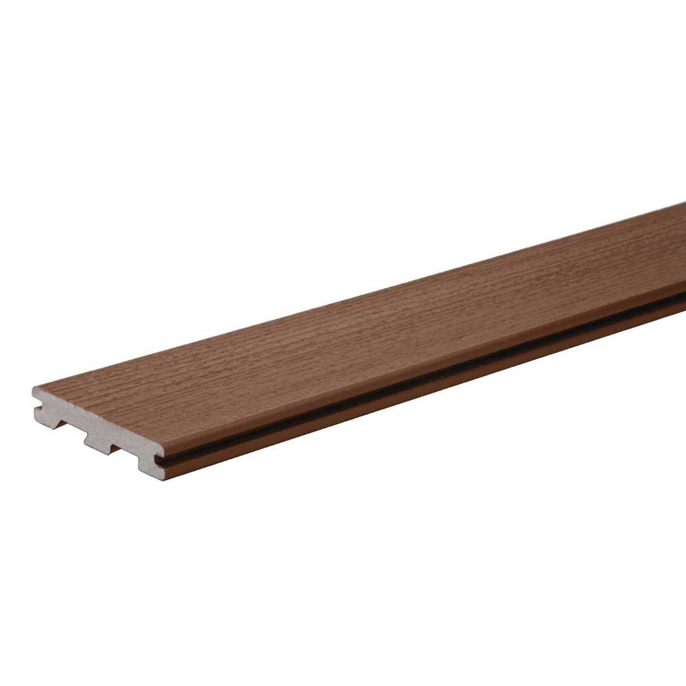 TimberTech Terrain 1-in x 6-in x 16-ft Brown Oak Grooved Composite Deck ...