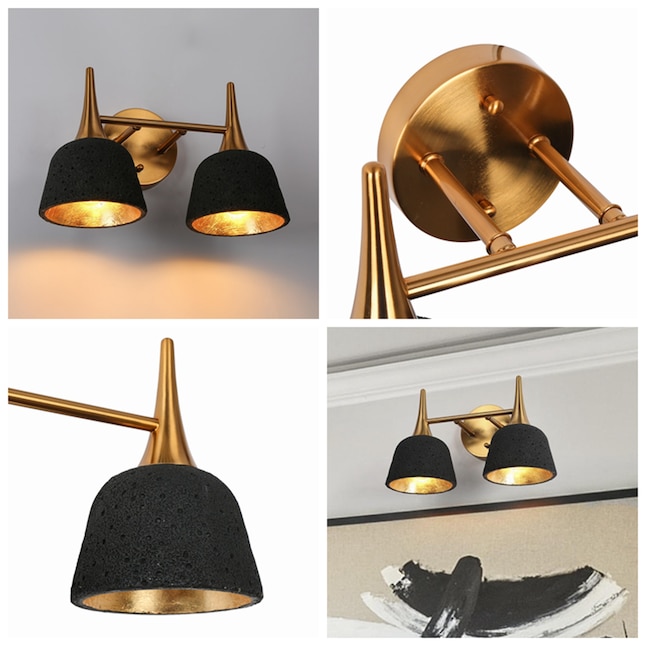 Uolfin 13.7-in 2-Light Multiple Finishes Black LED Transitional Vanity ... Uolfin 13.7-in 2-Light Multiple Finishes Black LED Transitional Vanity ...