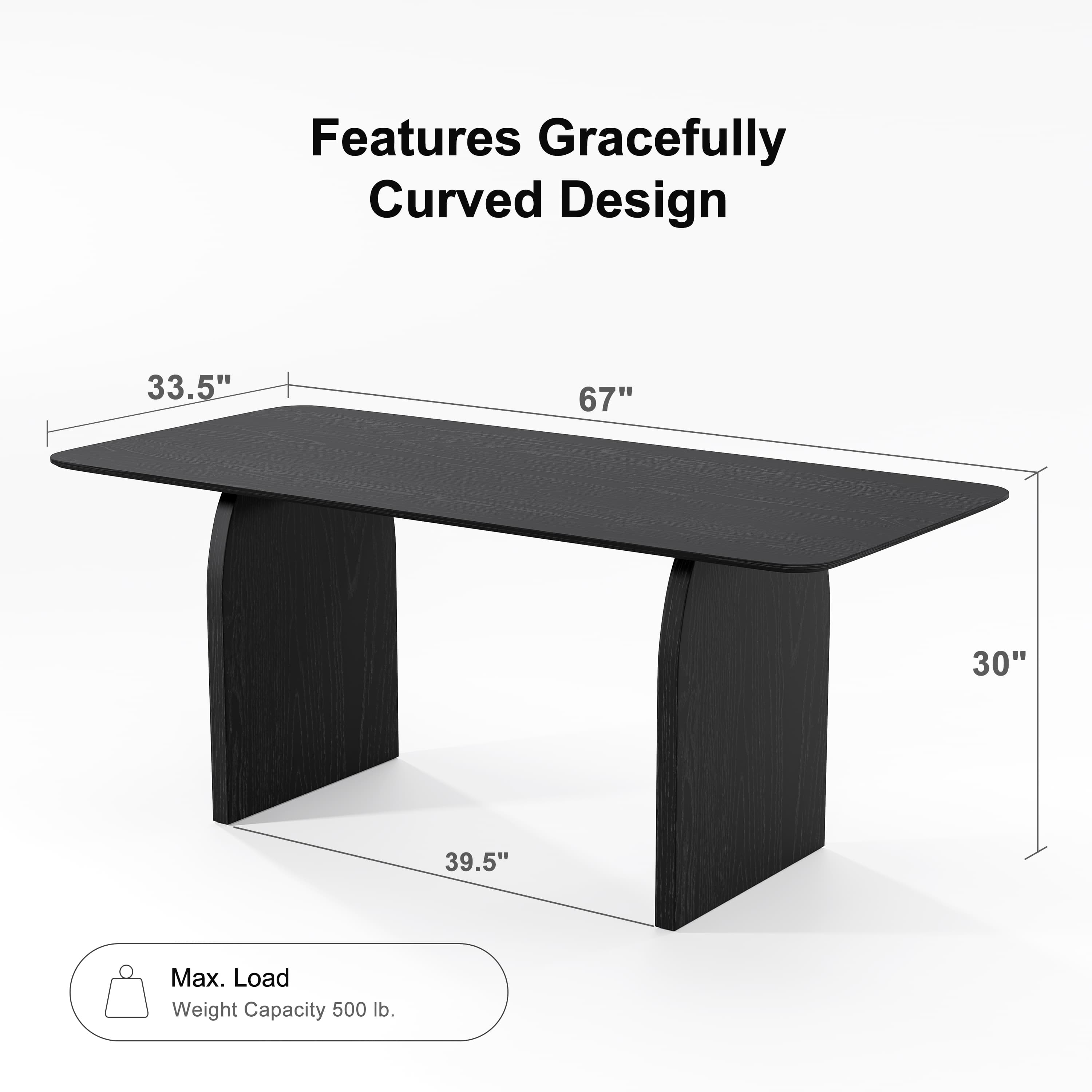 Dovelina Solid Wood Rectangular Dining Table Kitchen Table with Double ...