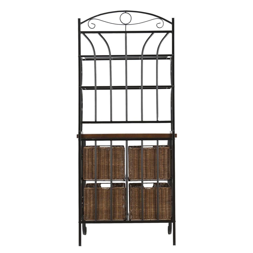Boston Loft Furnishings Traditional Black Metal Bakers Rack in the Dining Kitchen Storage department at Lowes
