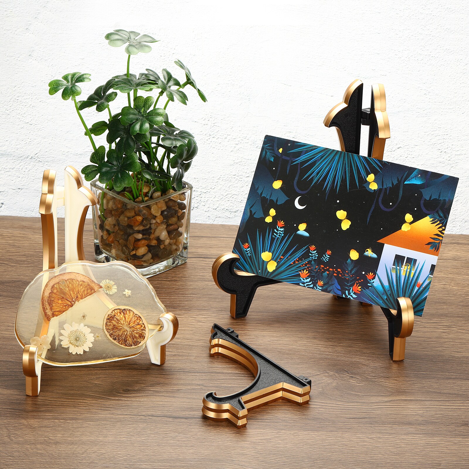 PATIKIL 5 Inch Acrylic Decorative Plate Stand Holder Table Use Foldable ...