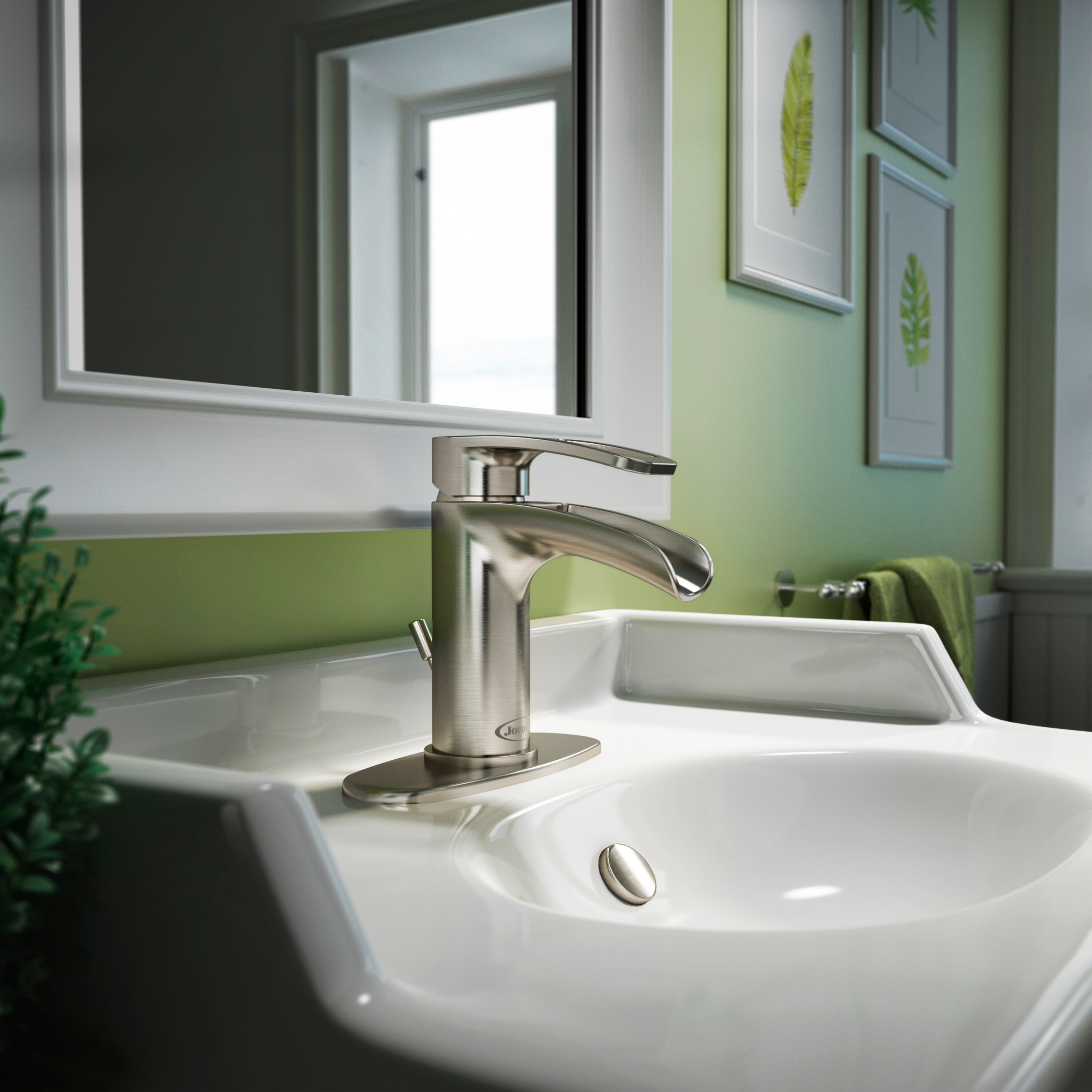 Jacuzzi Bretton Brushed Nickel Single Hole 1-Handle WaterSense Bathroom ...