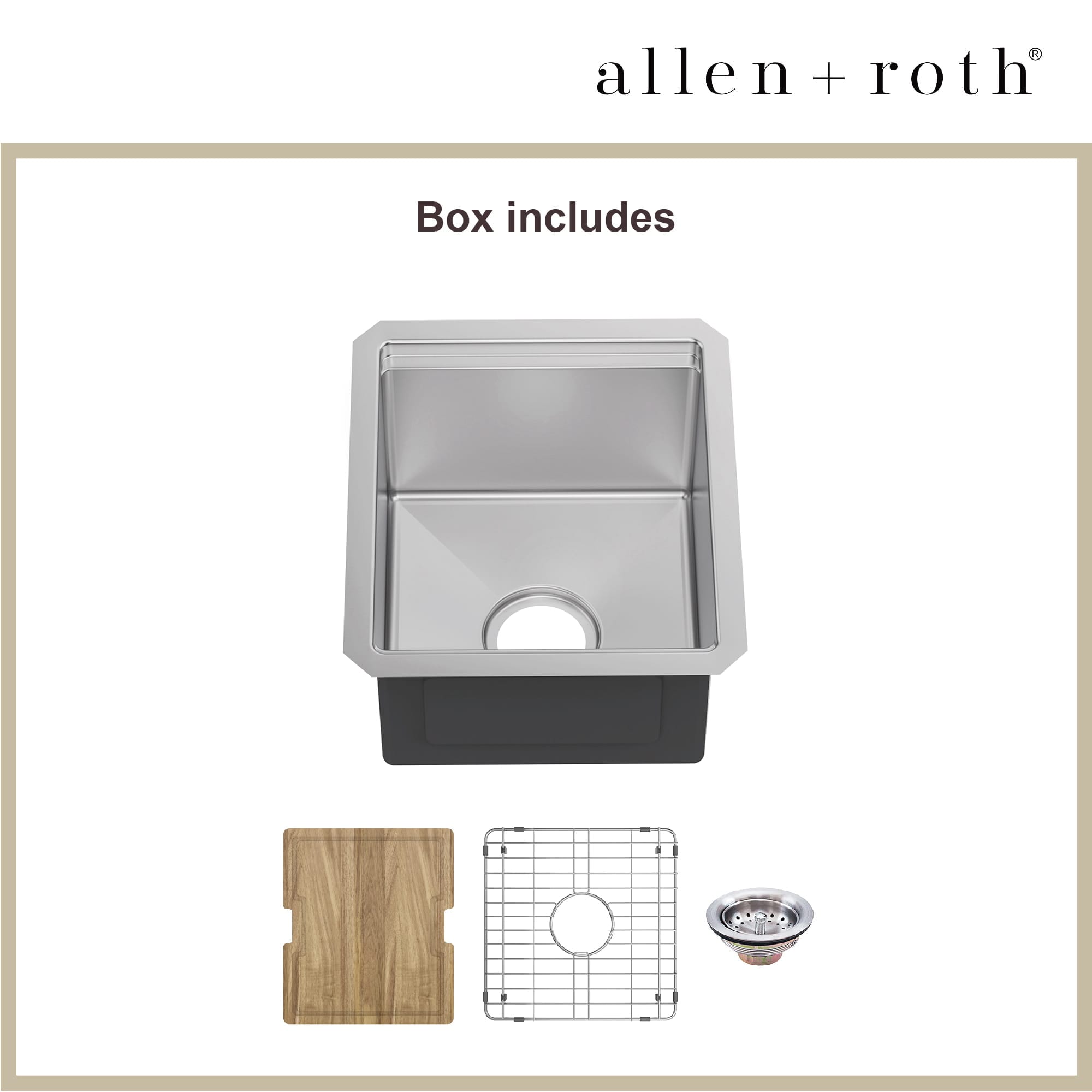 allen + roth Workstation 13-in L x 15-in W Stainless steel Undermount ...