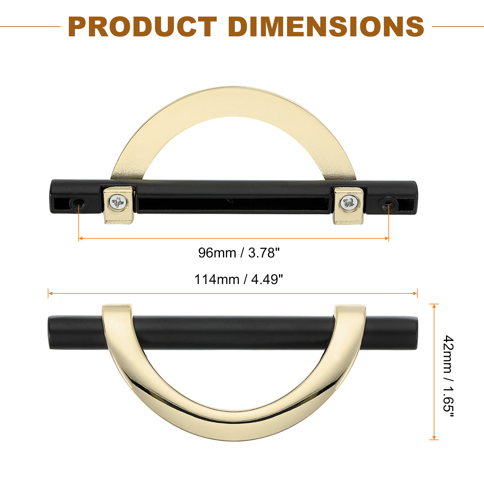 Unique Bargains 2 Pcs 3.78 Inch Kitchen Cabinet Handles Half Moon ...