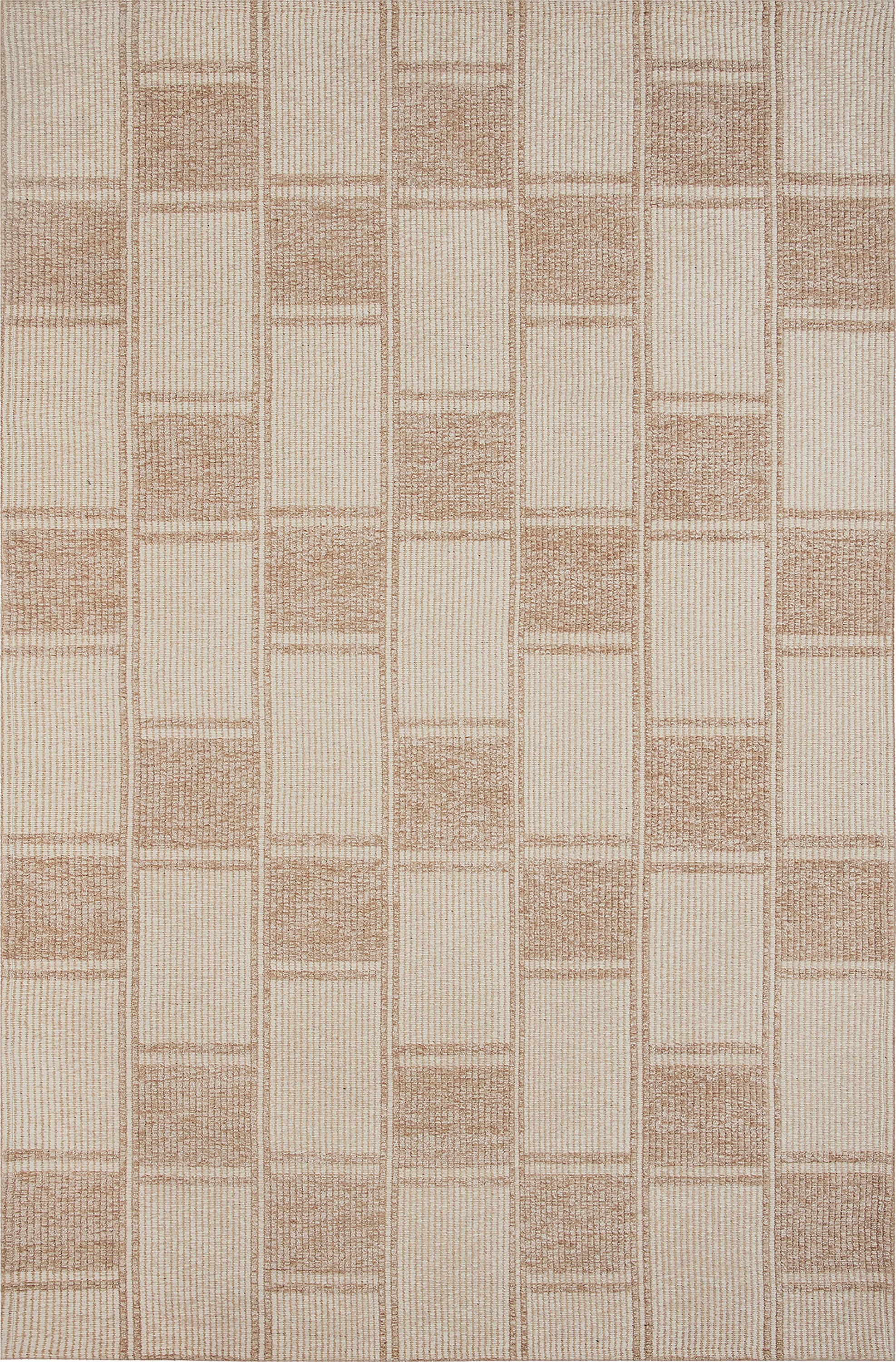 allen + roth Sahara Checkmate 5 x 8 (ft) Loomed Prairie Taupe ...