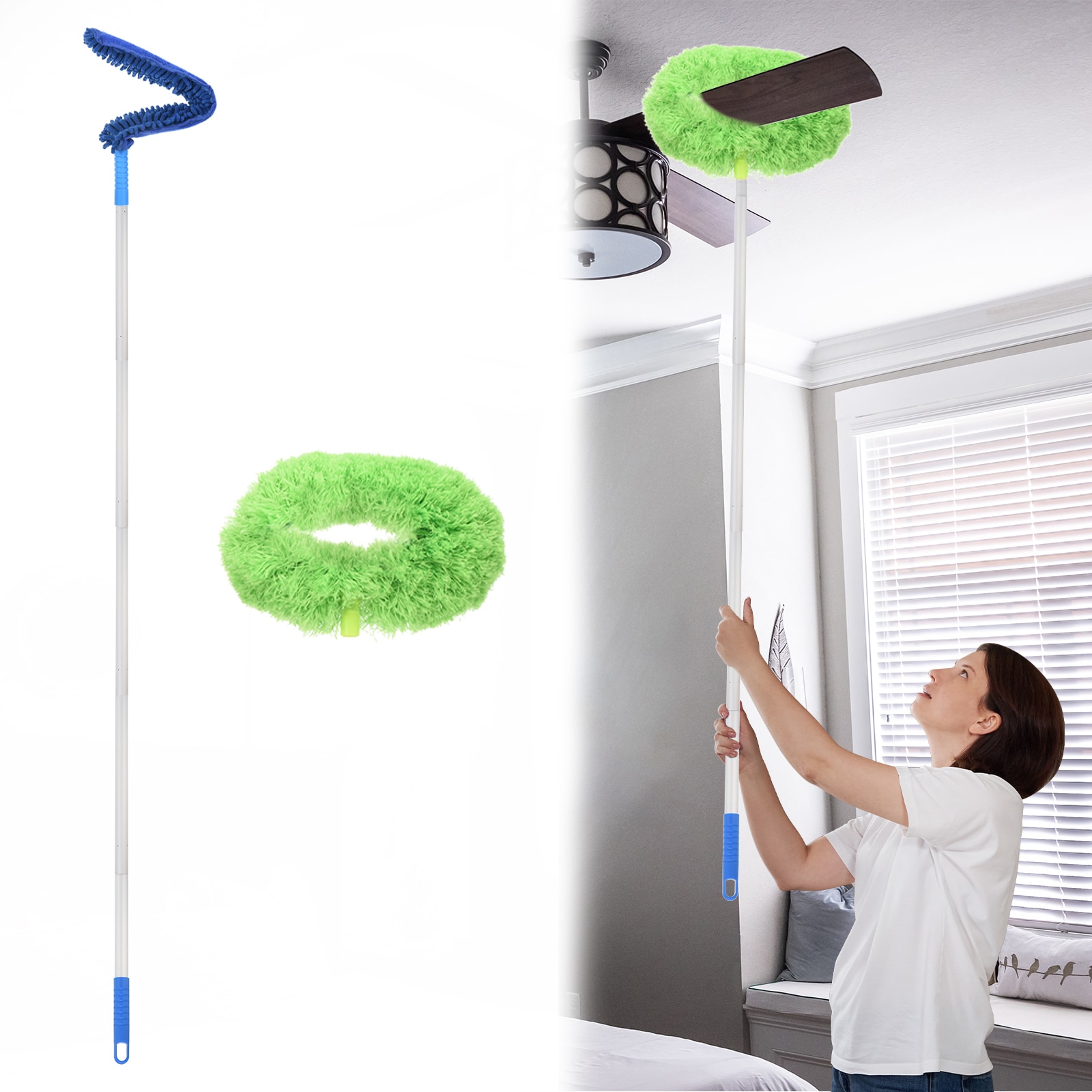 Unique Bargains Ceiling Fan Cleaner Duster 12.9 Inch to 59 Inch 2 in 1 ...