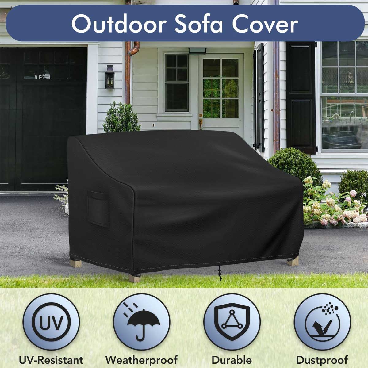 Aoibox Waterproof 2-Seater Outdoor Loveseat Cover with Air Vent and ...