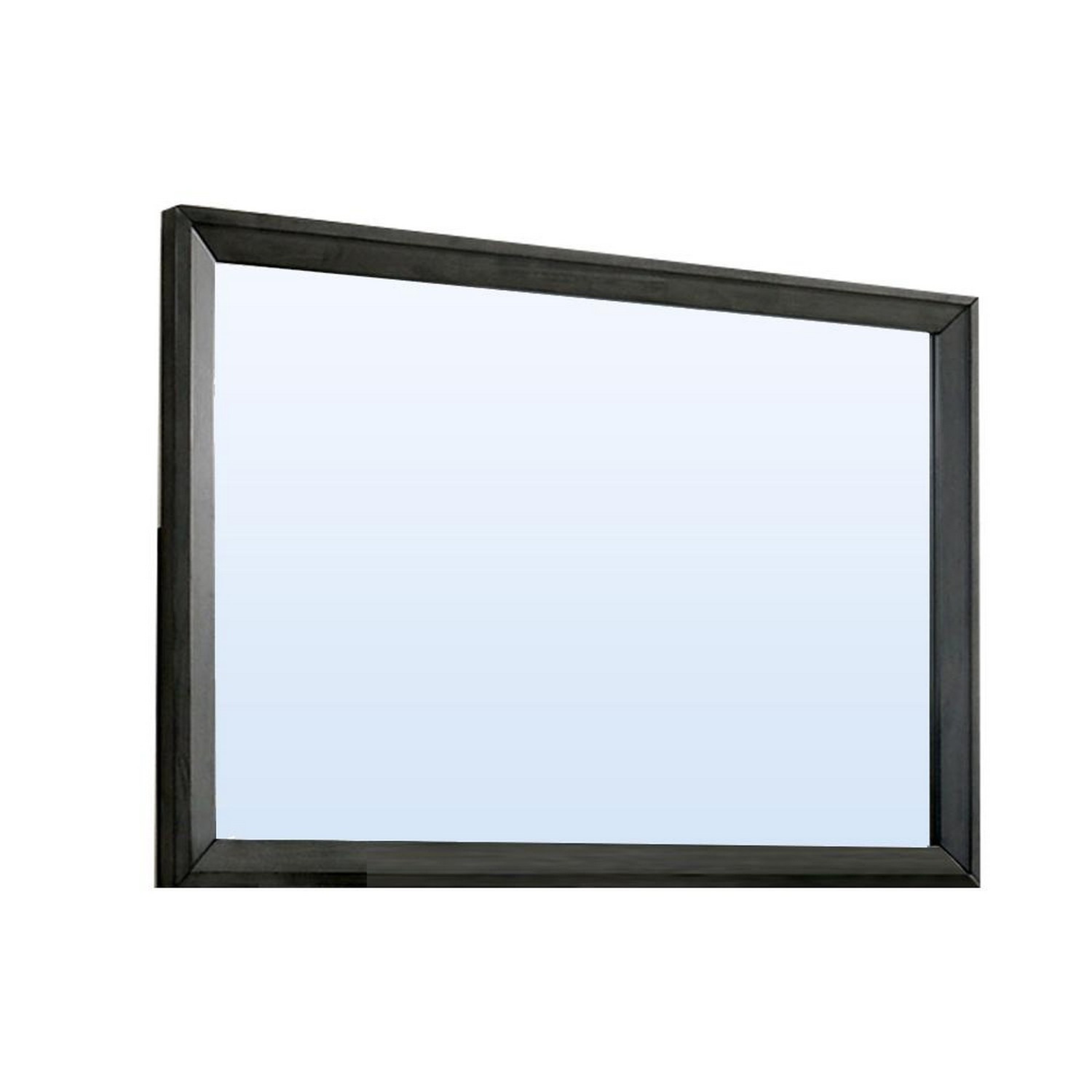 Benzara 45 Inch Rectangular Wooden Frame Contemporary Mirror-Gray in ...